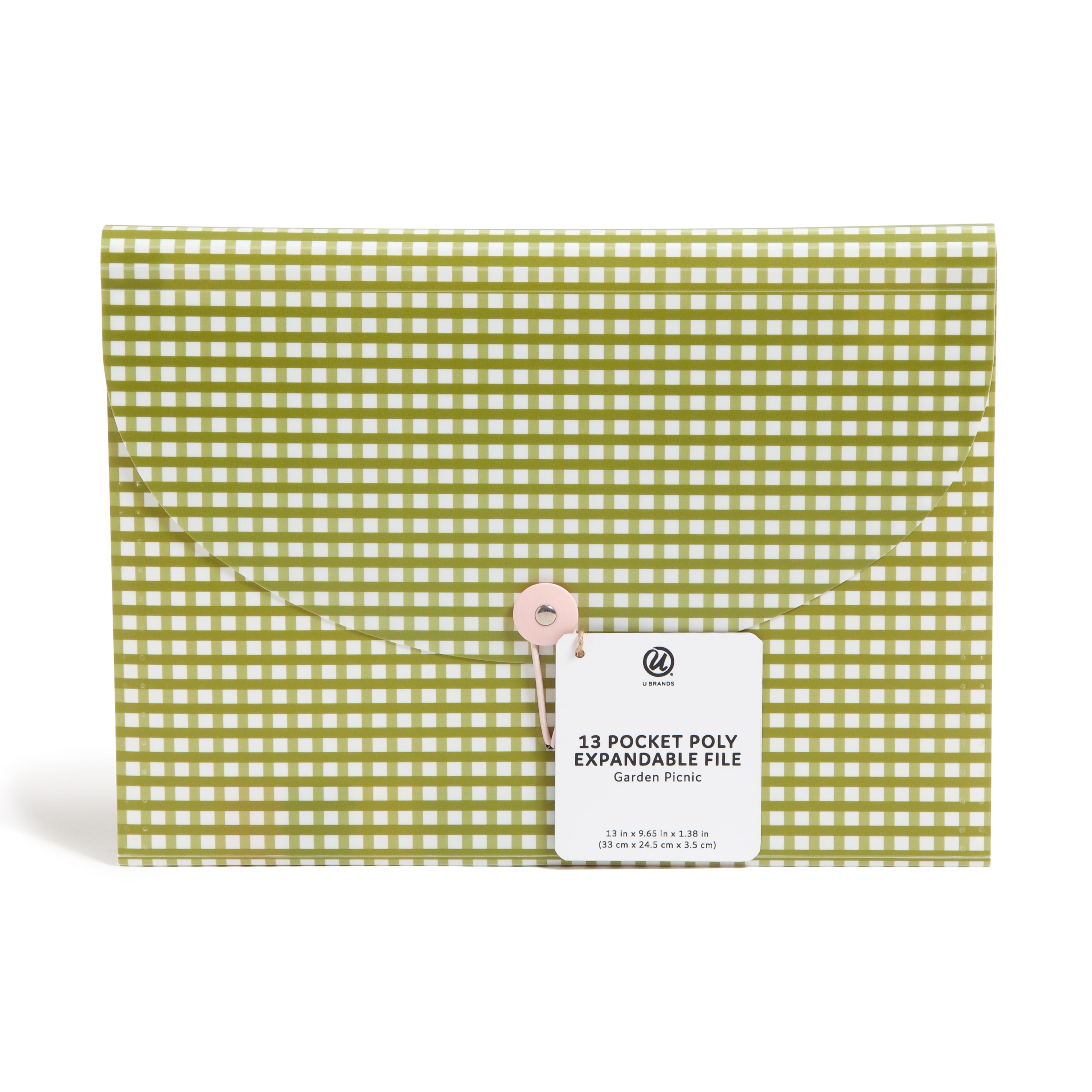 U Brands 13 Pocket Poly Expandable File, 13 x 9.65 x 1.38 in., Garden ...