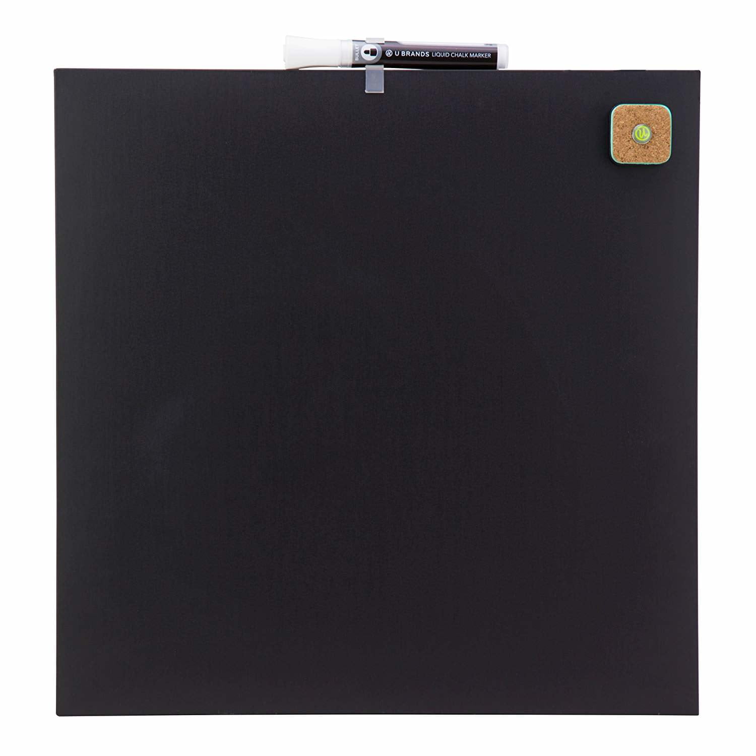 U Brands 14 x 14 in Frameless Magnetic Chalkboard Black Painted Steel ...
