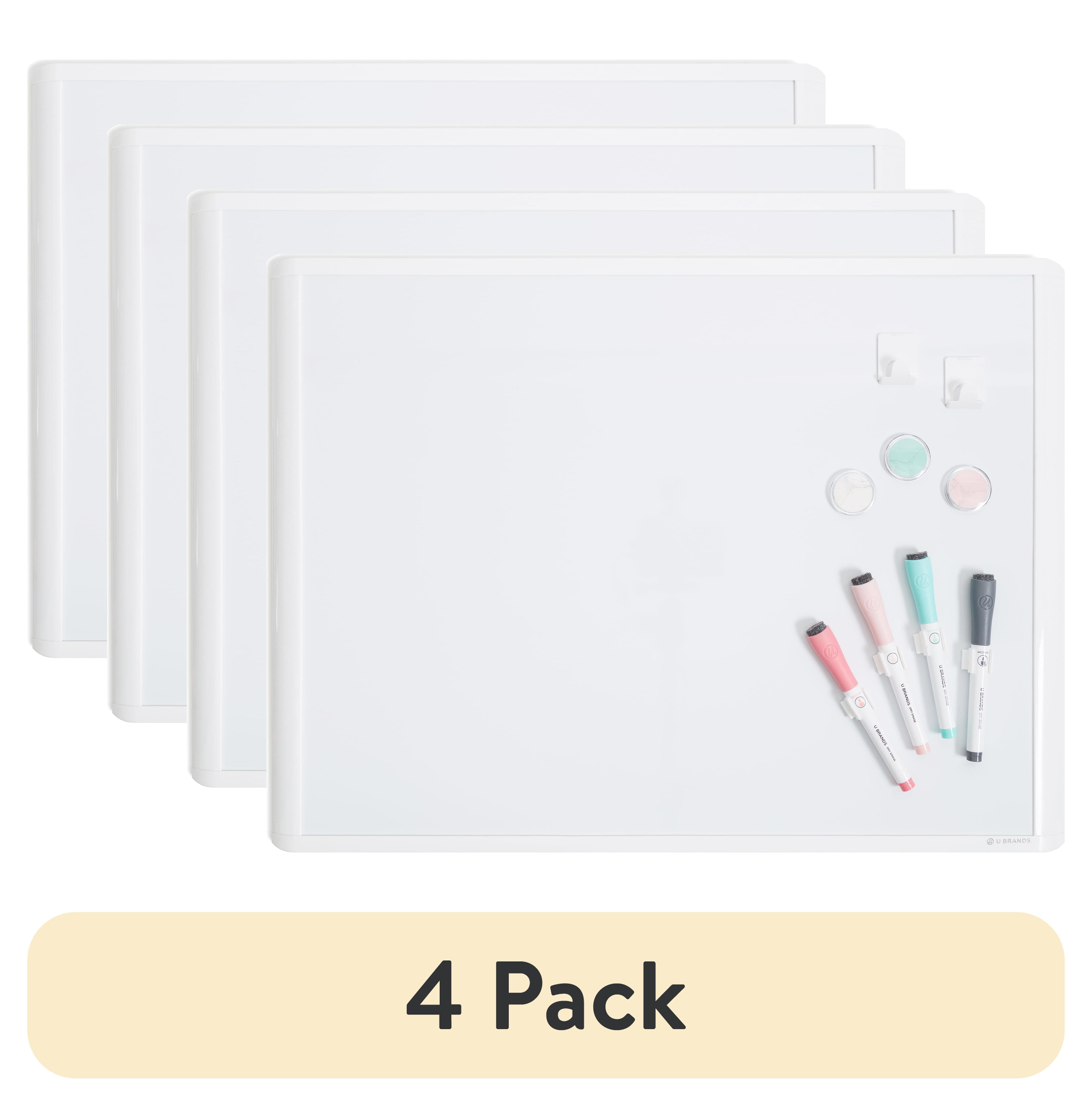 (4 pack) U Brands 17 x 23 in. Dry Erase Whiteboard Value Pack, Assorted ...