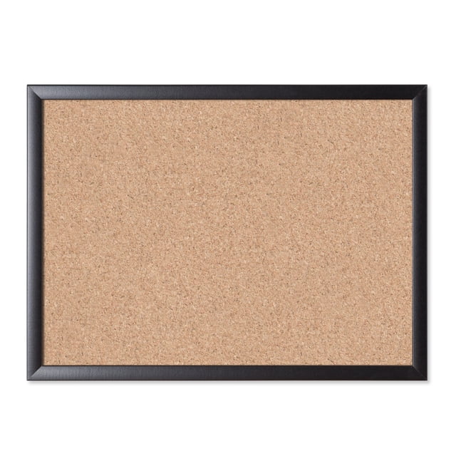 U Brands Wall Mounted 18x24in Office Cork Bulletin Board, Black MDF ...