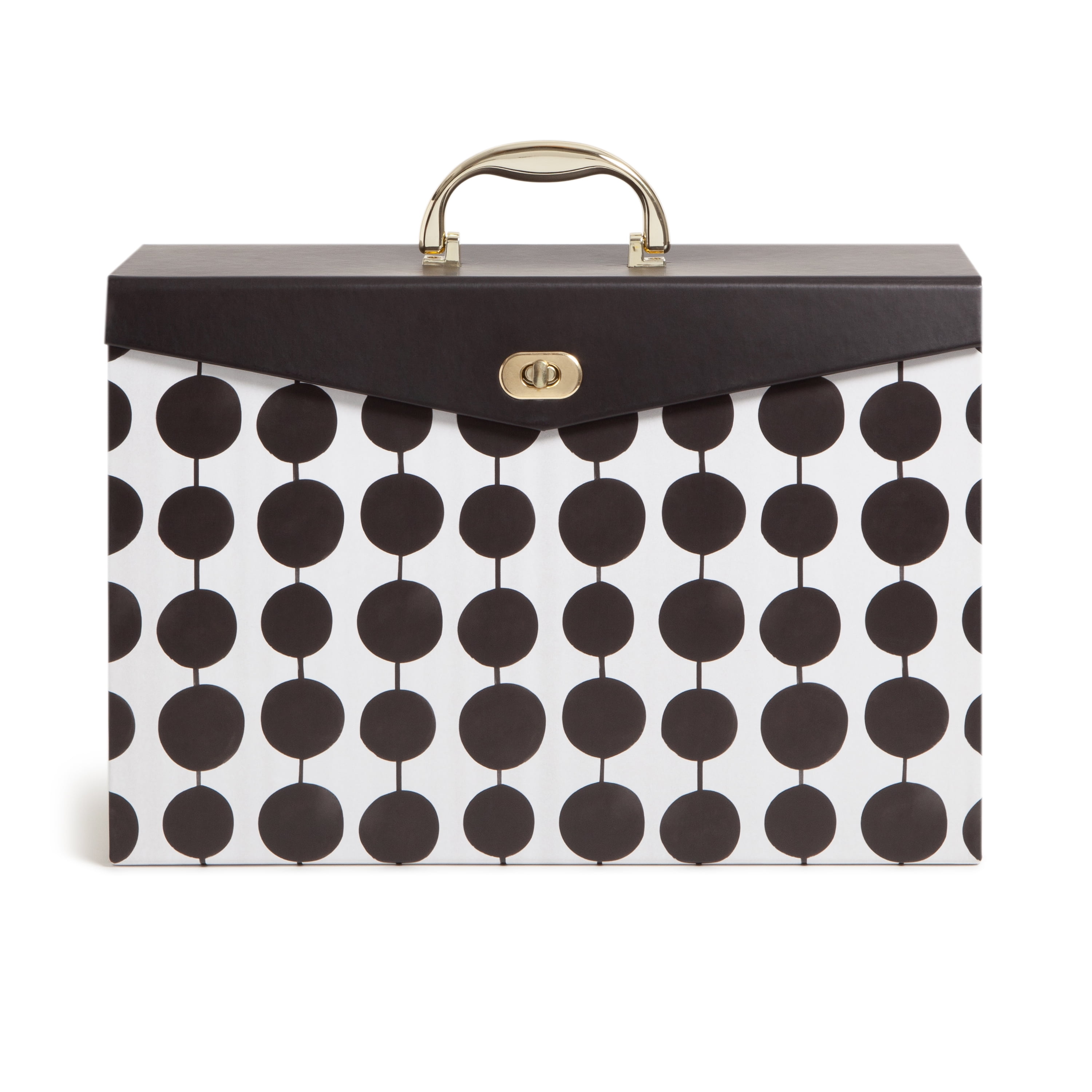 U Brands 19 Pocket Expandable File Folder, Letter, Black|White|Gold ...