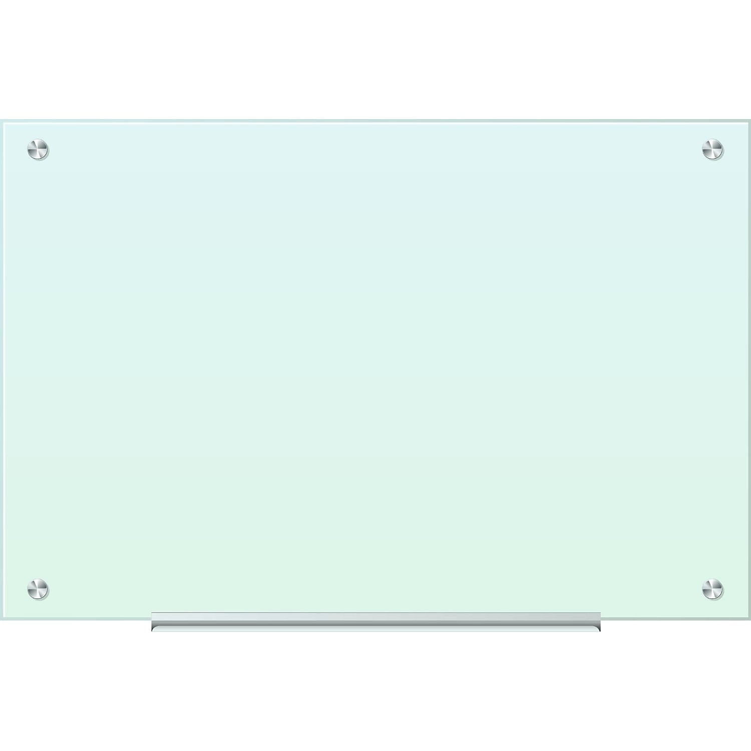 U Brands White Frosted Magnetic Dry Erase Glass Board 35x23, Frameless ...