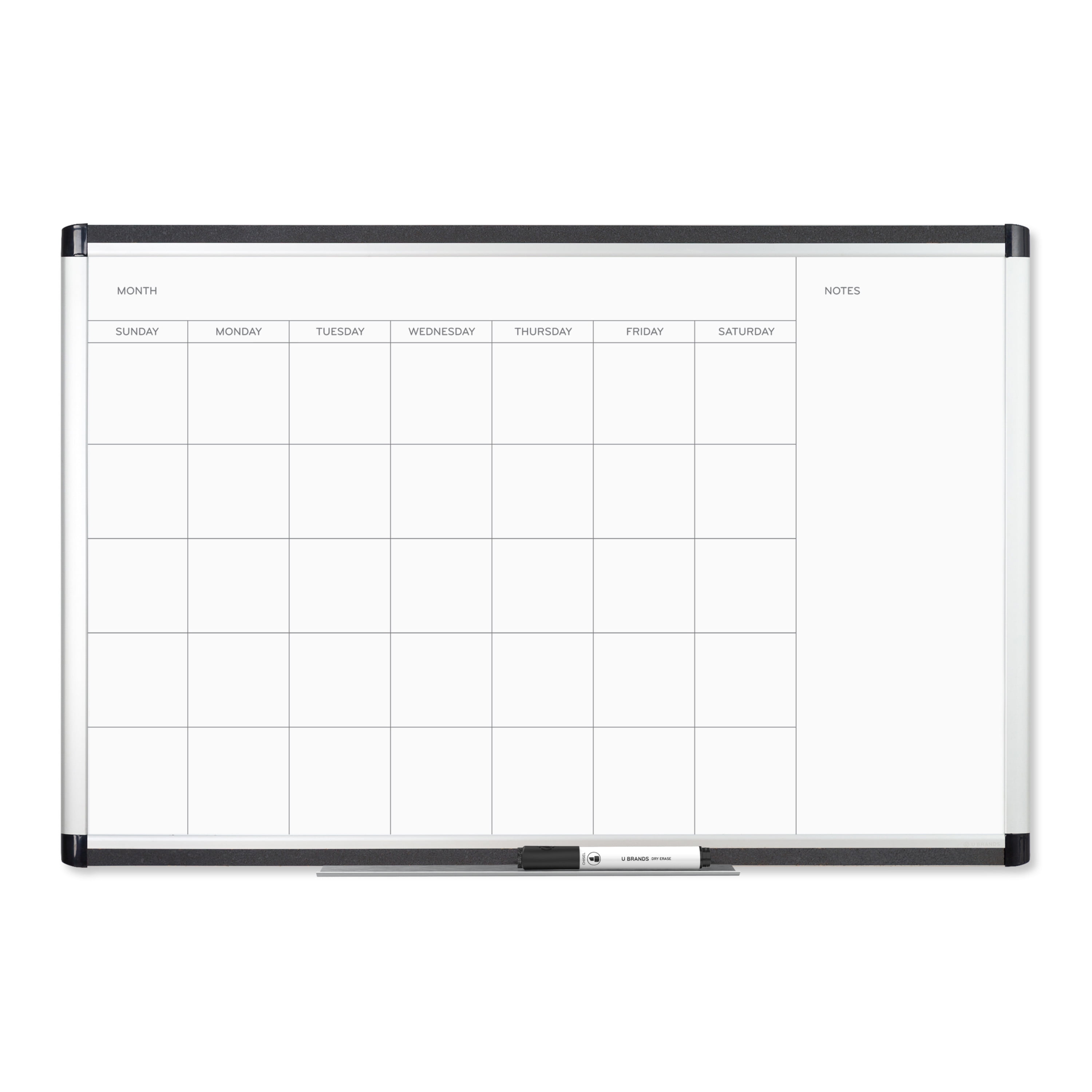 U Brands 24 x 36 in. PINIT Magnetic Dry-Erase Monthly Calendar Board ...
