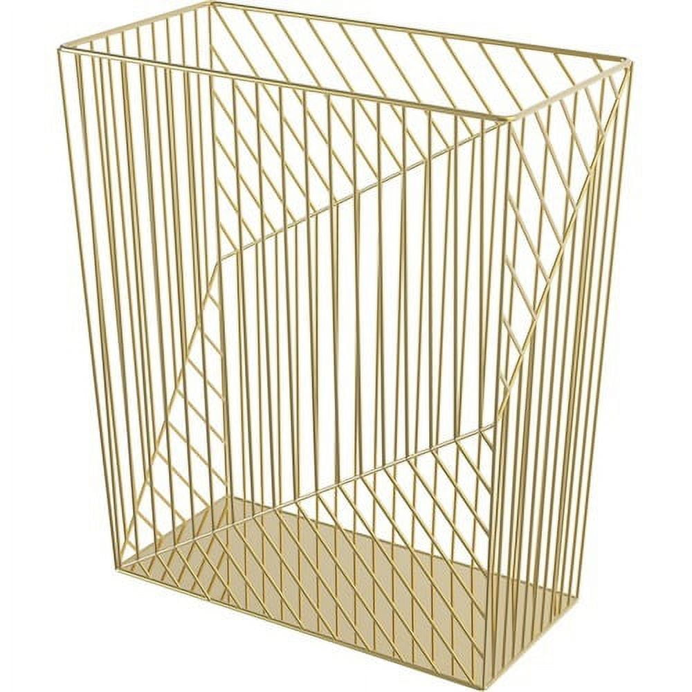 U Brands Gold Trash Can, Small Garbage Mini Wastebasket, 6.1 x 12.2 x ...