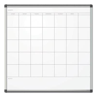 U Brands 36x36 in. Magnetic Dry Erase Calendar, PINIT Frame, White ...