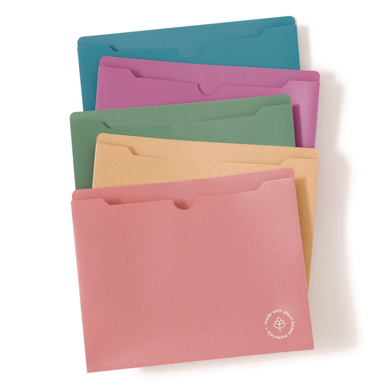 U Brands 6595U01-12 U-Eco Straight Tab Poly File Jackets - Assorted ...