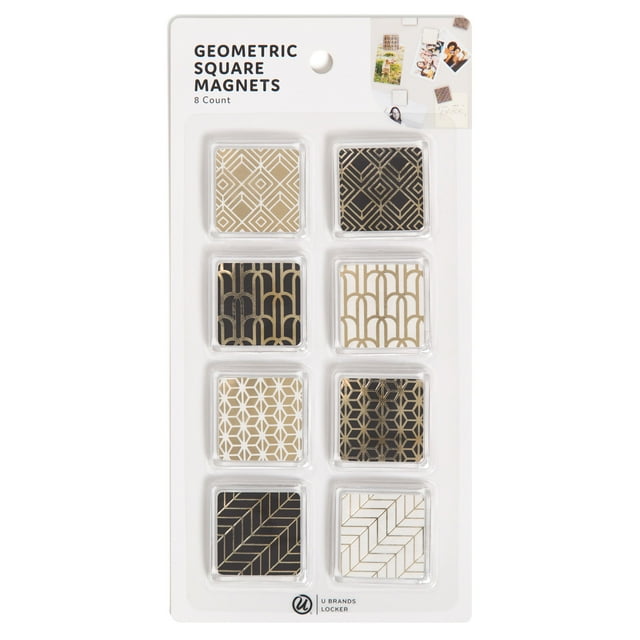 U Brands 8 Count Square Magnets Elegant Decorative Locker Accessory ...