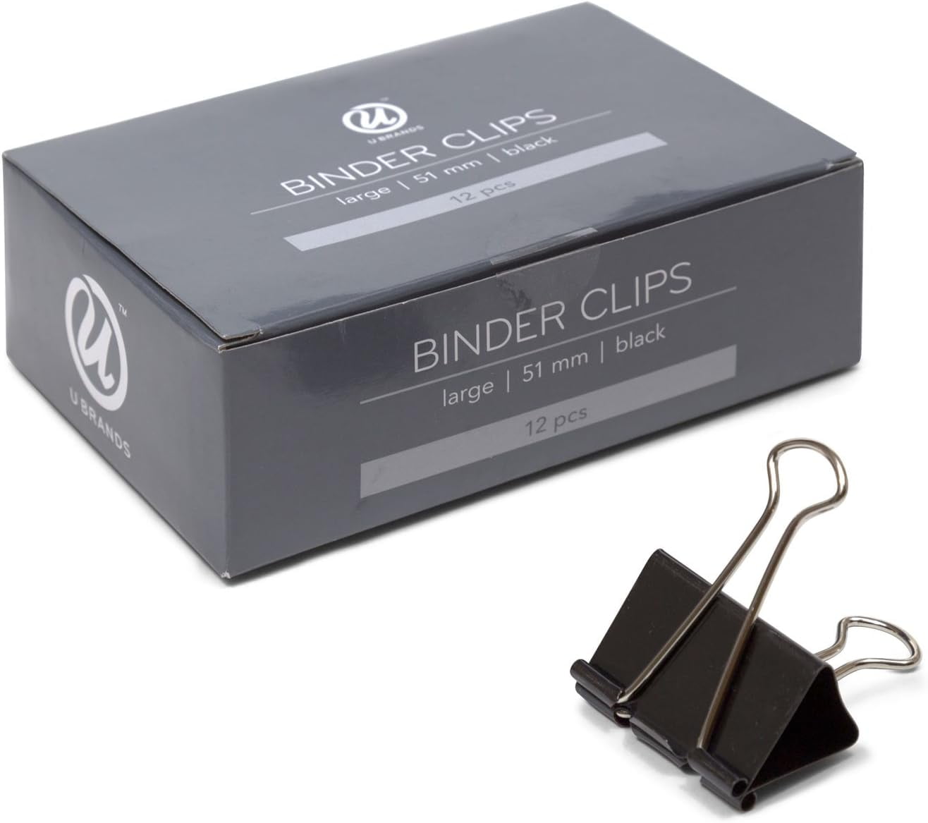 U Brands Binder Clips, Large 2-Inch Width, 1-Inch Paper Holding ...