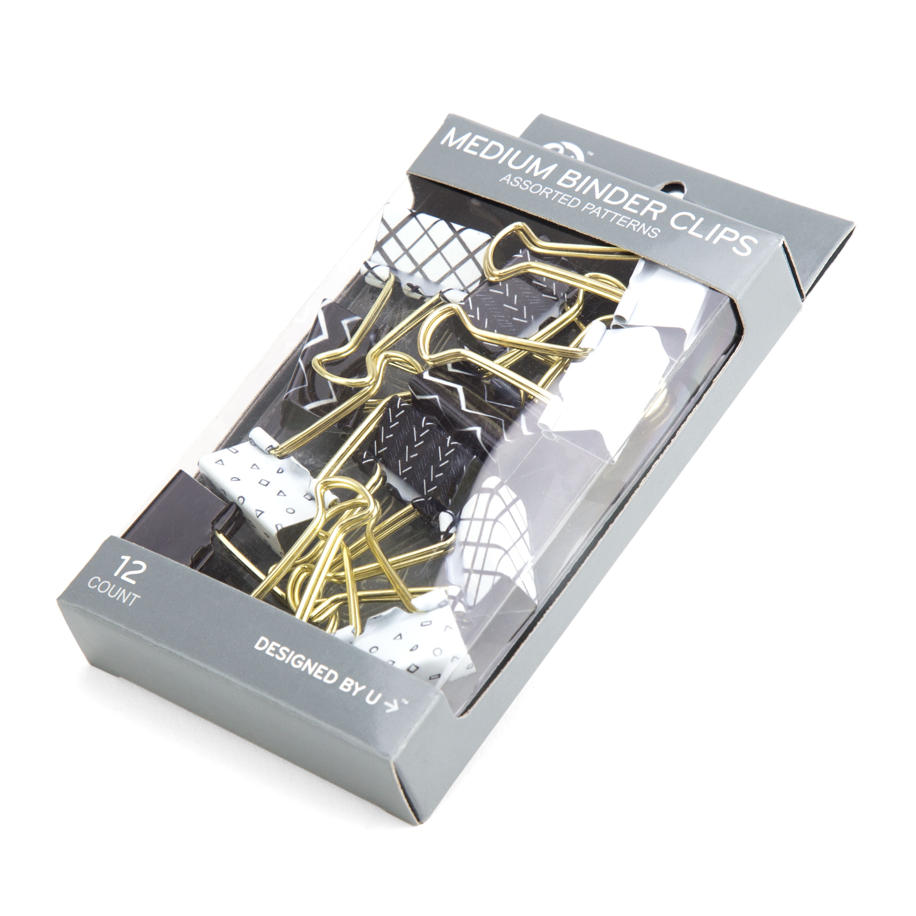 U Brands Binder Clips, Medium Sized, 1/2 Paper Holding Capacity, Black ...