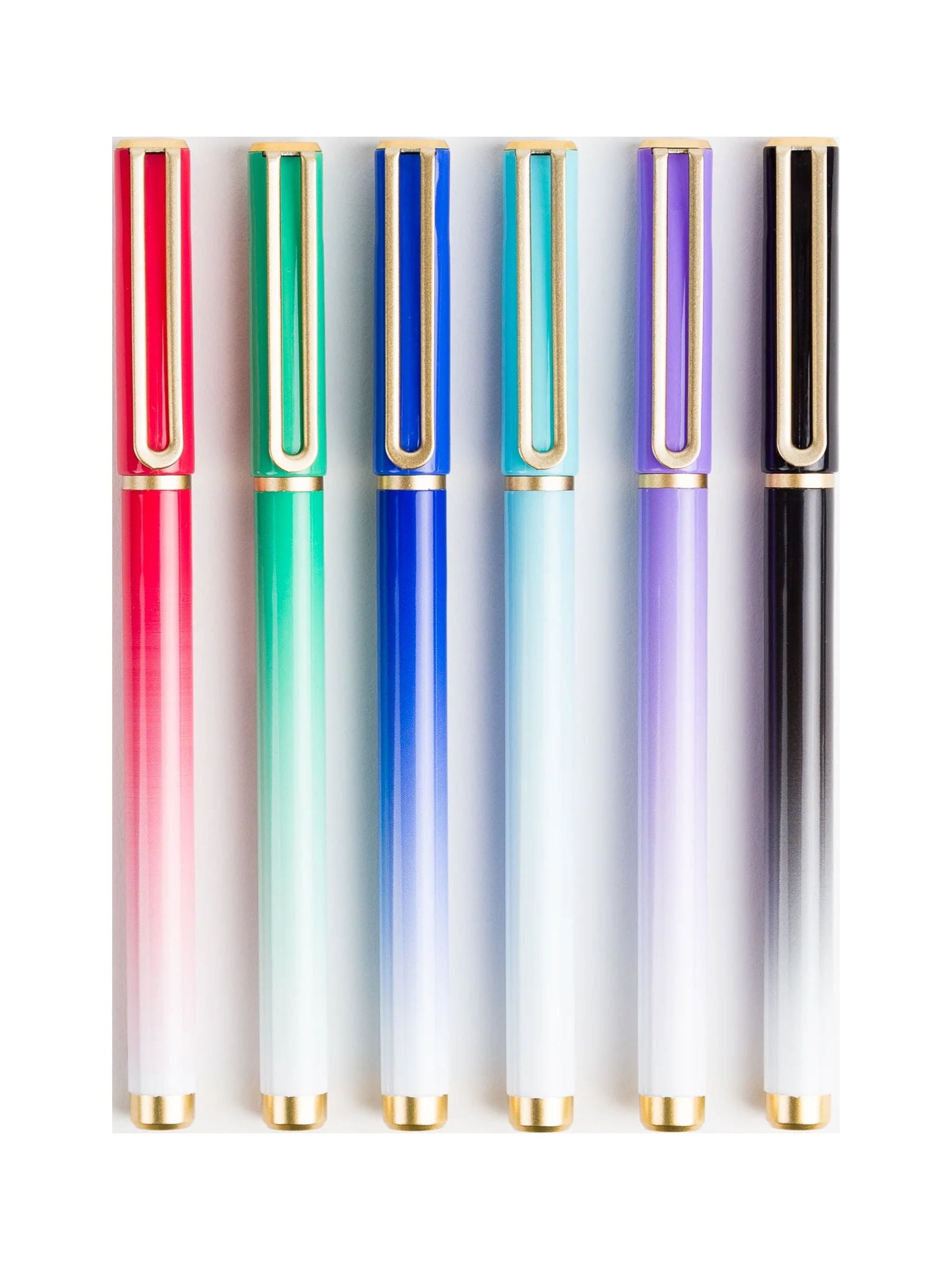 U Brands Catalina Felt Tip Pens, Set of 6, Assorted Colors with Gold ...