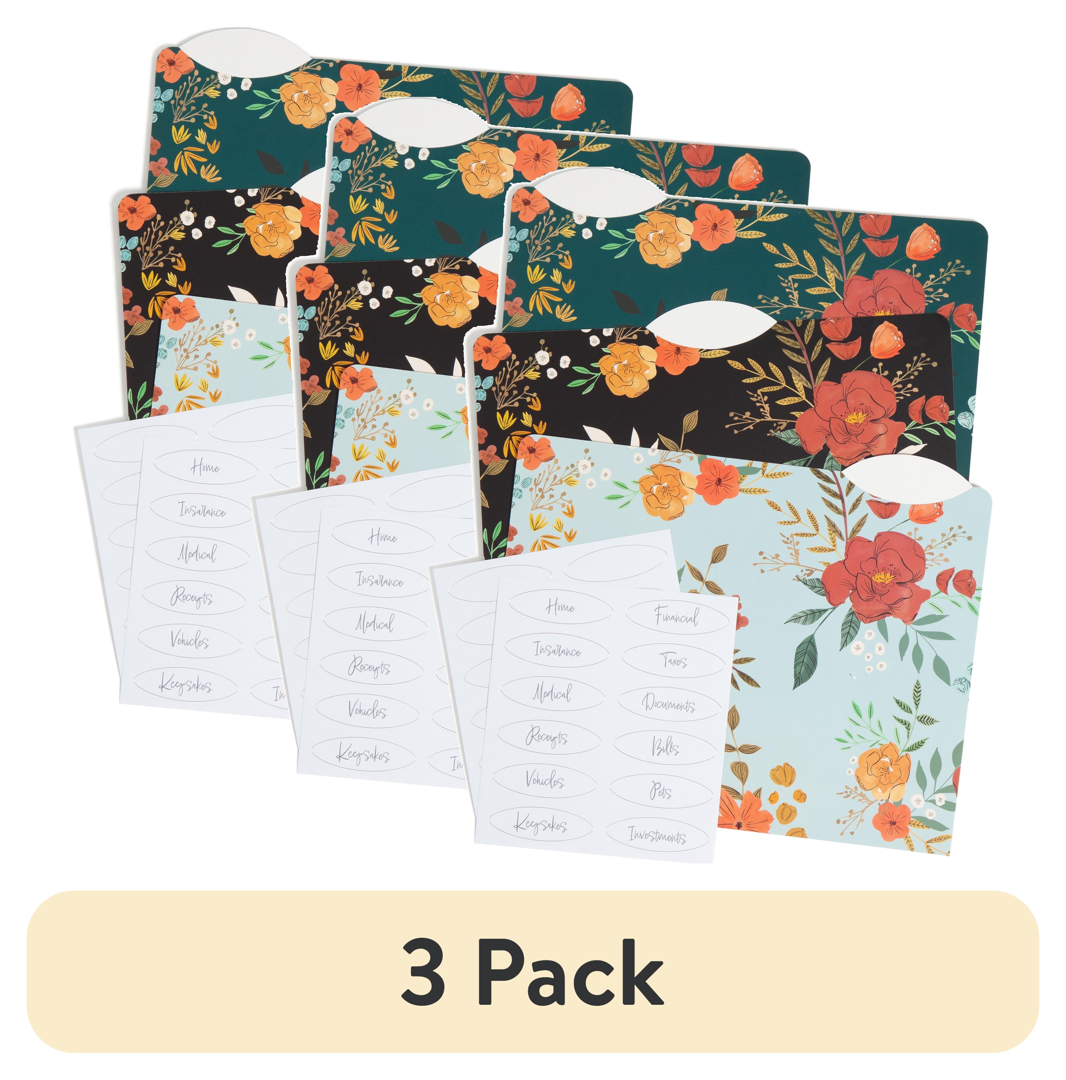 (3 pack) U Brands Decorative File Folders, 9 Count, Midnight Blossom, 1 ...