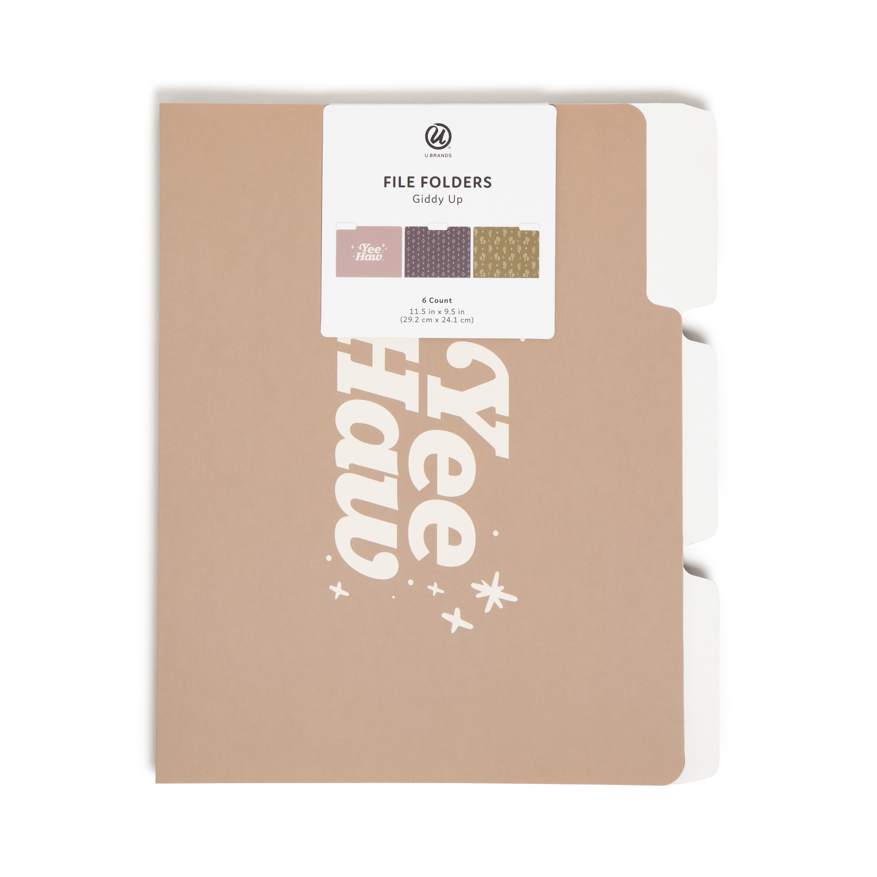 U Brands Decorative File Folders, Set of 6, Giddy Up, 1/3-Cut Tabs ...