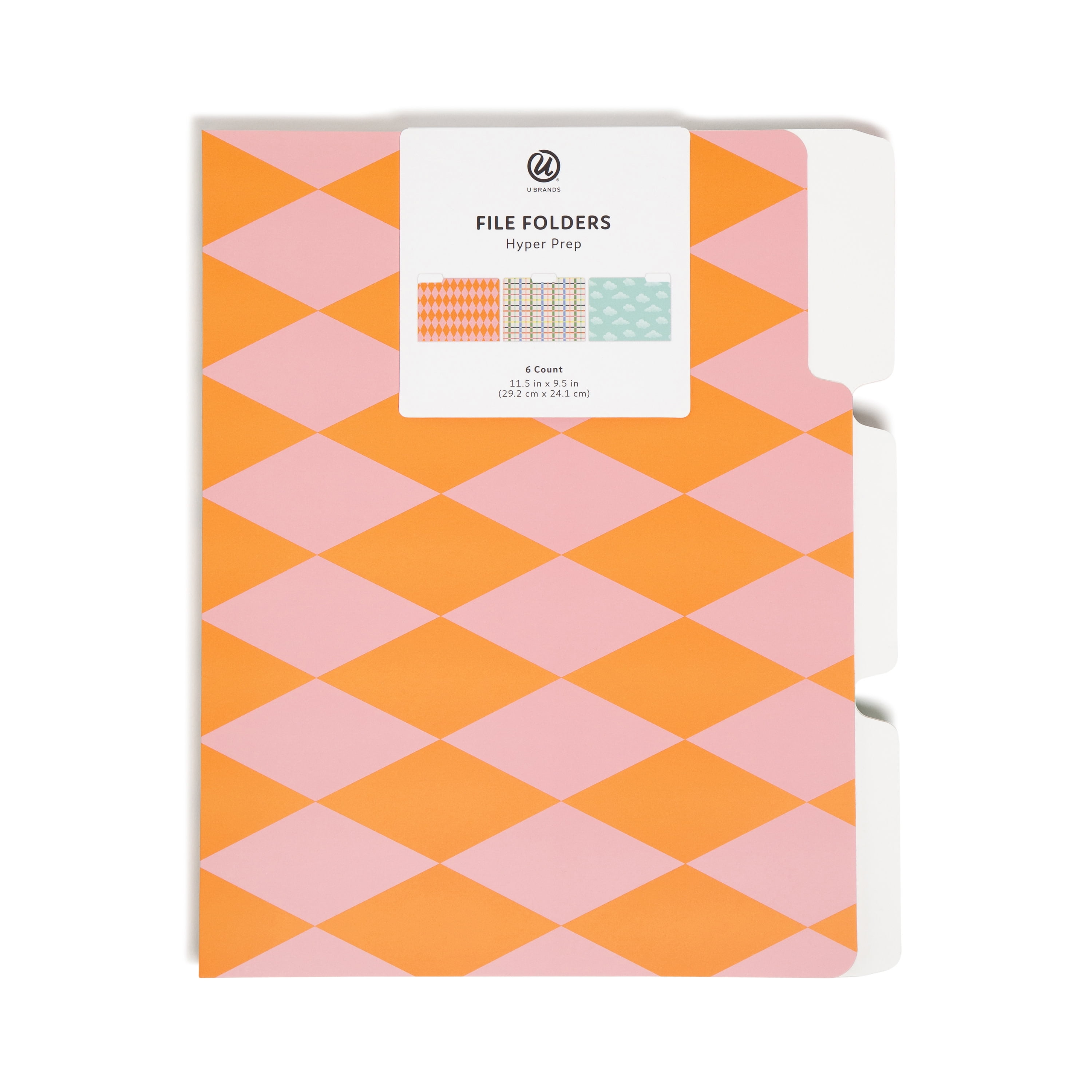 U Brands Decorative File Folders, Set of 6, Hyper Prep, 1/3-Cut Tabs ...