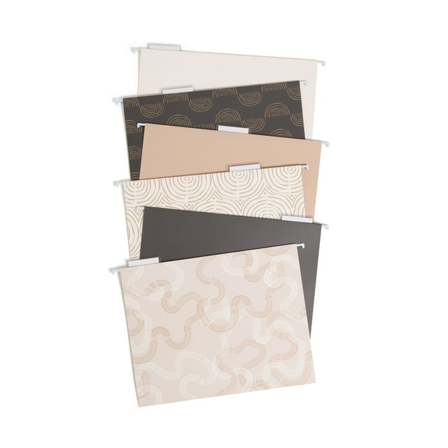 U Brands Decorative Hanging File Folders, 6 Count, Calming Contours ...