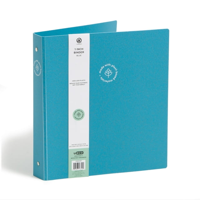 U Brands Eco Binder, 1 inch, 3-Ring with Pockets, Blue, 6329T - Walmart.com