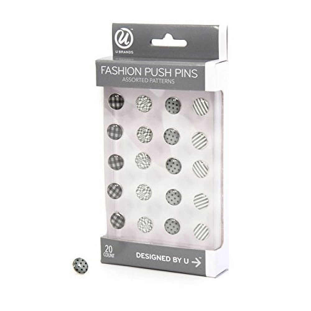 U Brands Fashion Steel Push Pins, Black White and Gray Fashion Colors ...