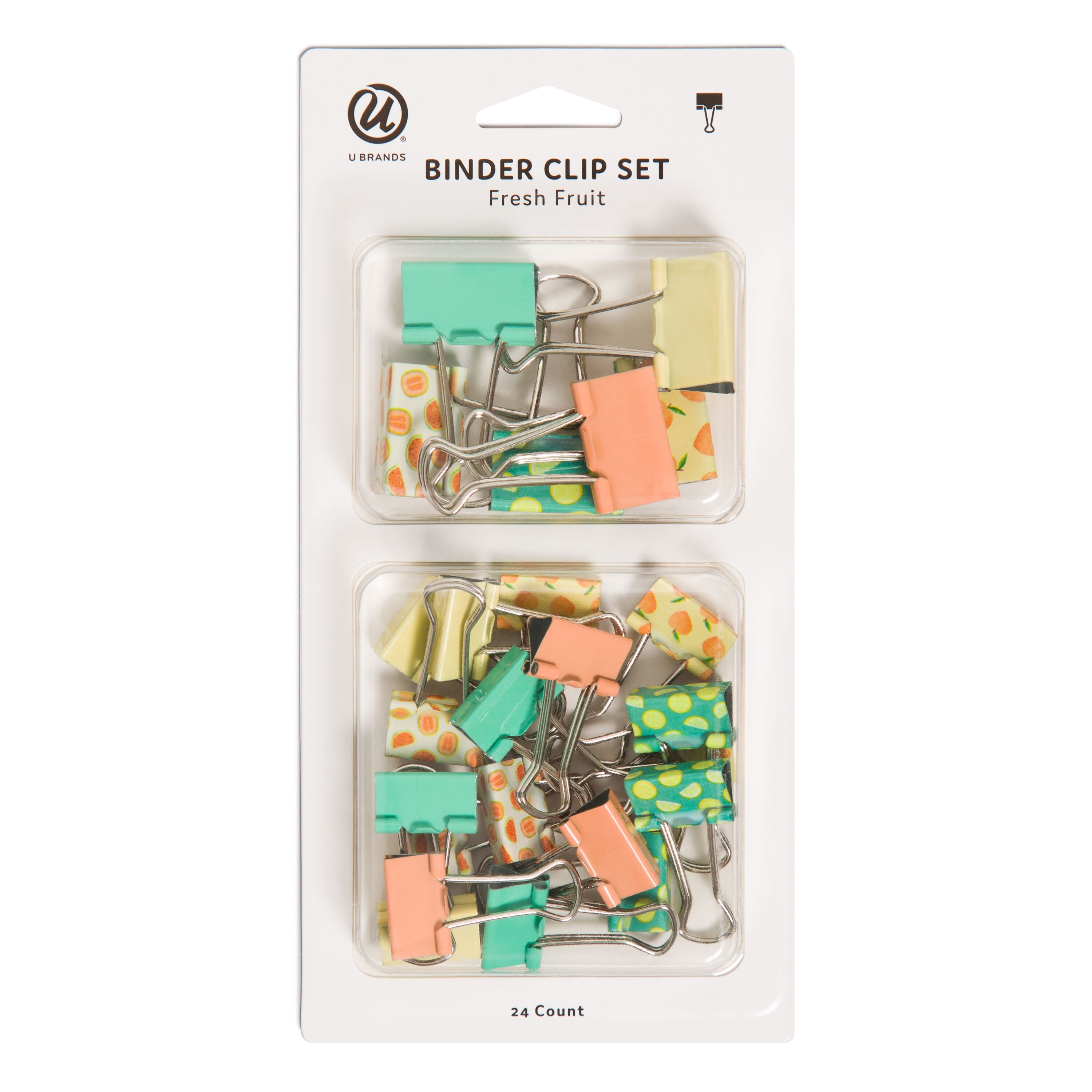 U Brands Fresh Fruit Binder Clips, Pink, Yellow, White and Blue, Small ...