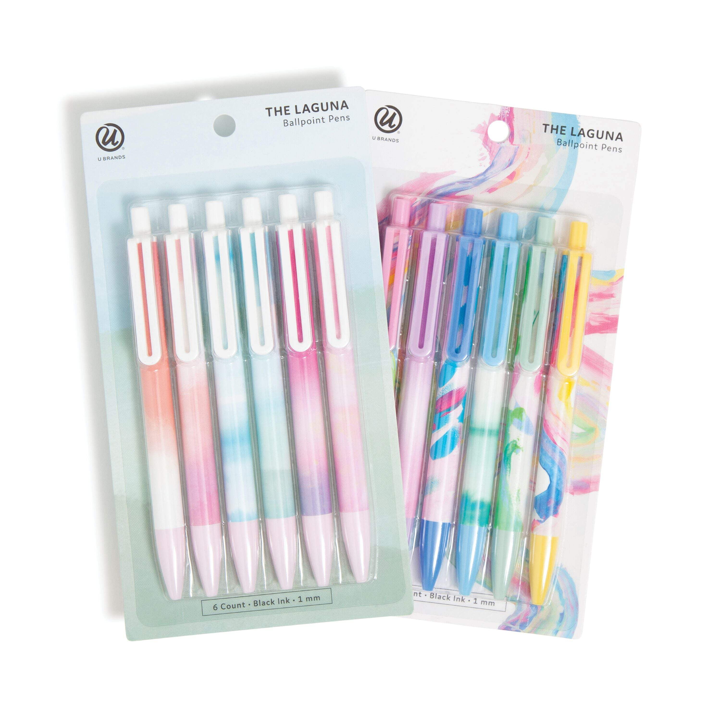 U Brands Laguna Ballpoint Pens, 12 Count, Wavy Paint, Bold (1.0mm ...