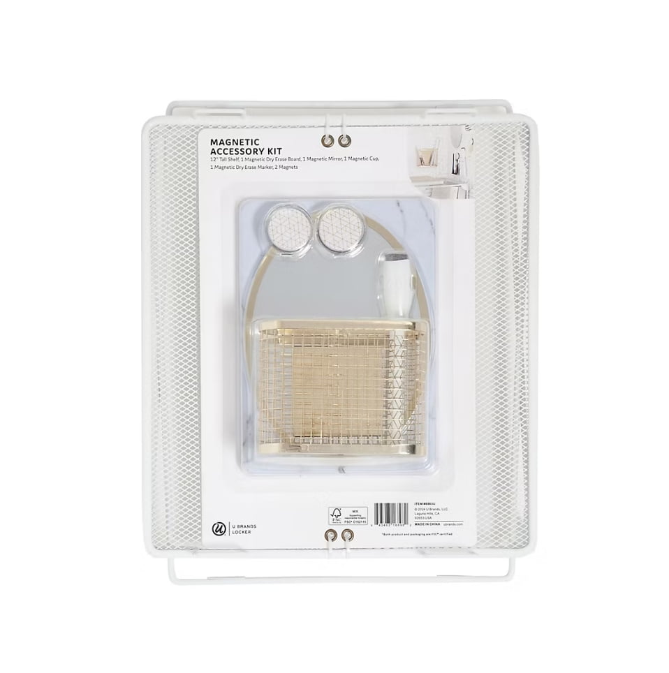 U Brands Locker Accessory Kit with Shelf, 7 ct. - Modern Marble & Gold ...