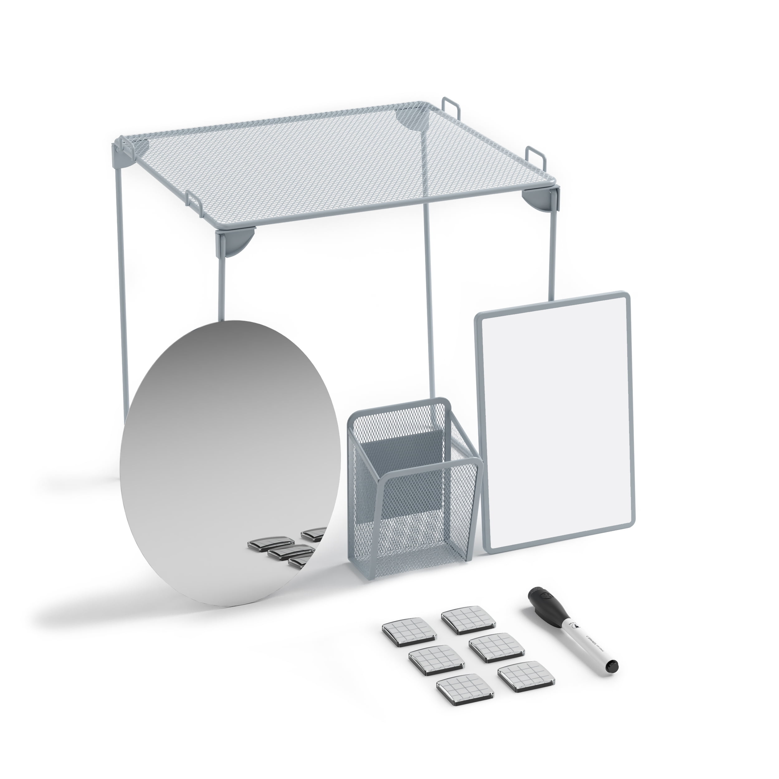 U Brands 11 Piece Locker Kit - Shelf, Accessories, Organizer, Gray ...