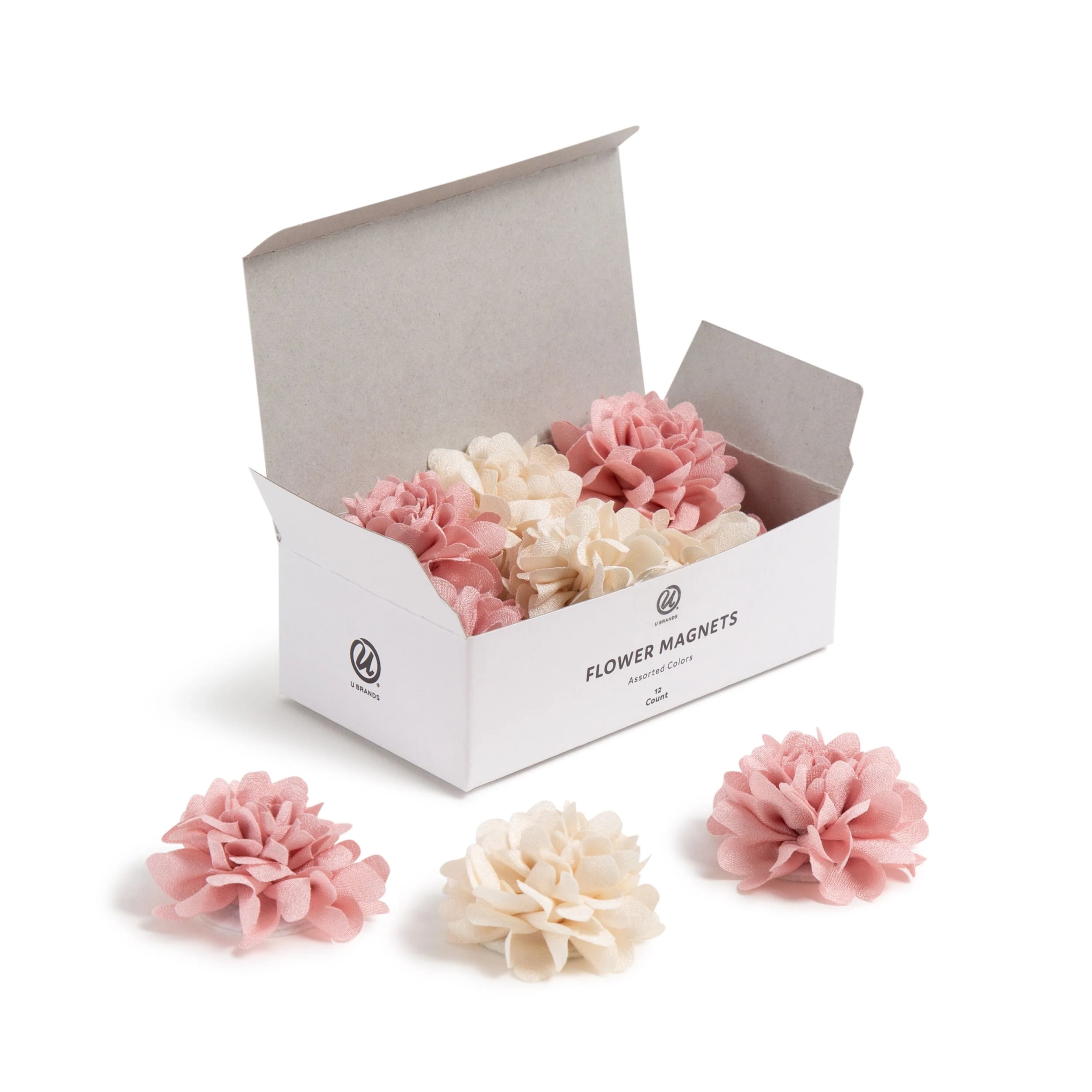 U Brands Mini Flower Magnets, Pink and Cream, 12-Count - Walmart.com