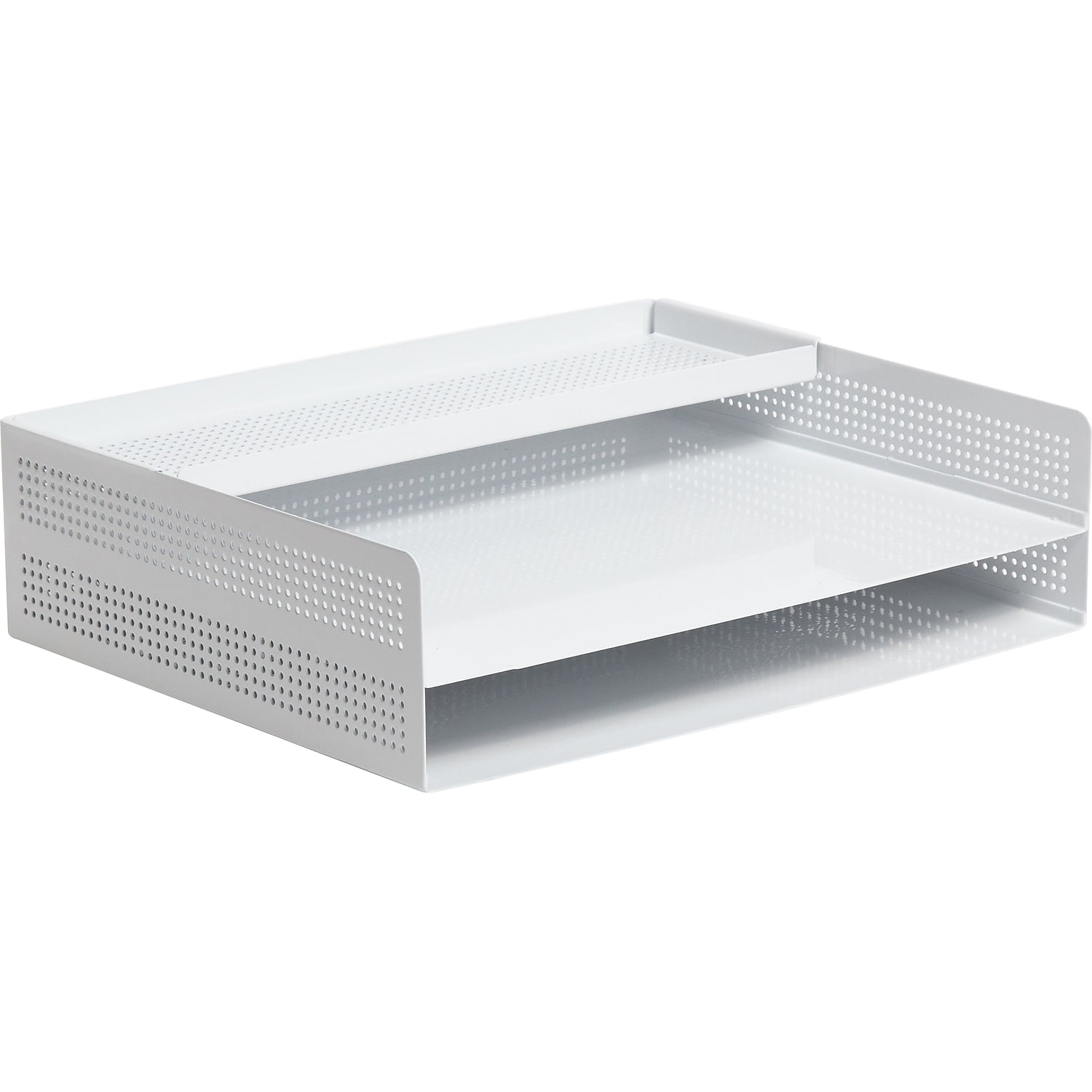 U Brands Modern Perforated Paper Tray, Office Supplies, Metal, White, 1 ...