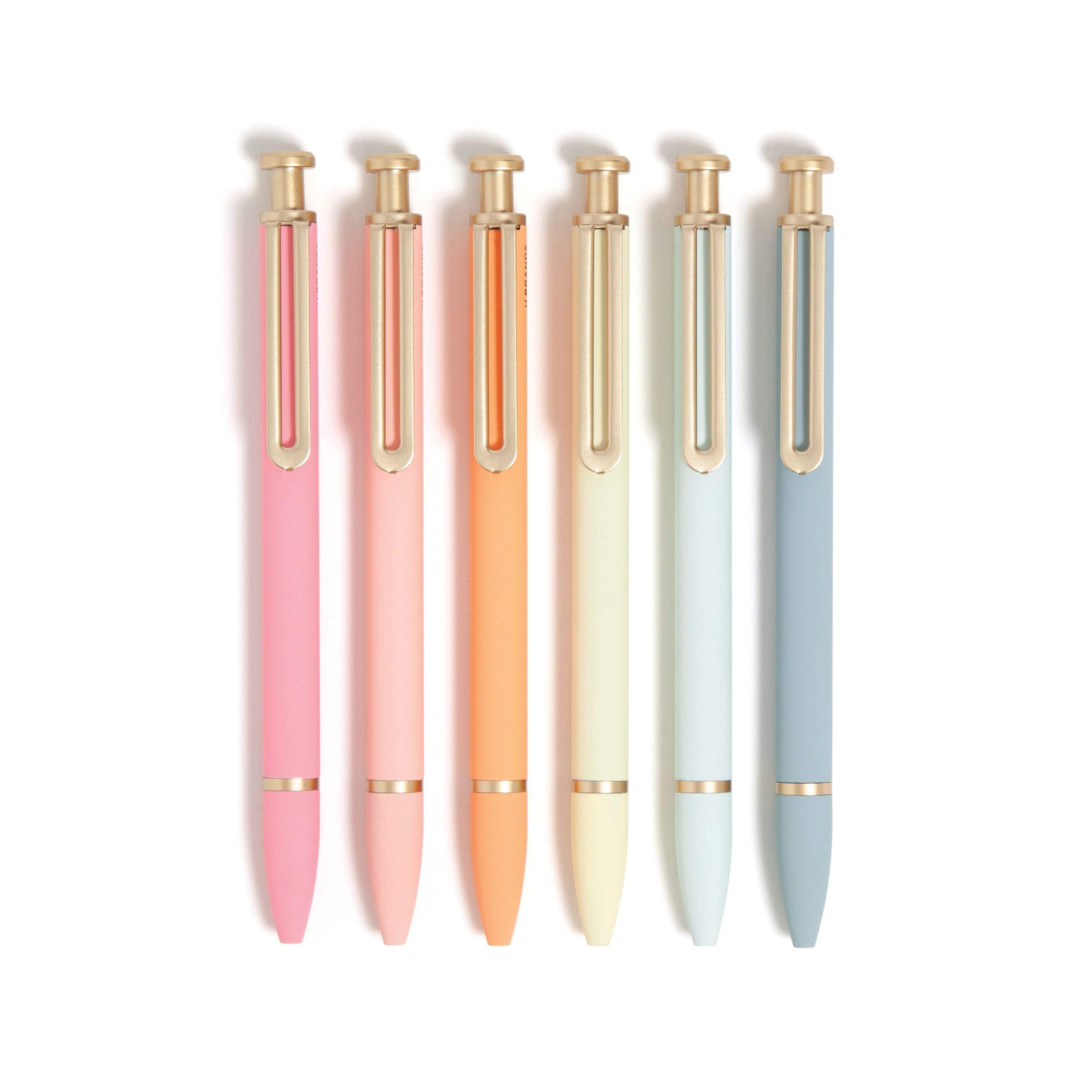 U Brands Monterey Ballpoint Pens, 6 Count, Bright Pastel Colors, Bold 1.0 mm Point, Black Ink ...