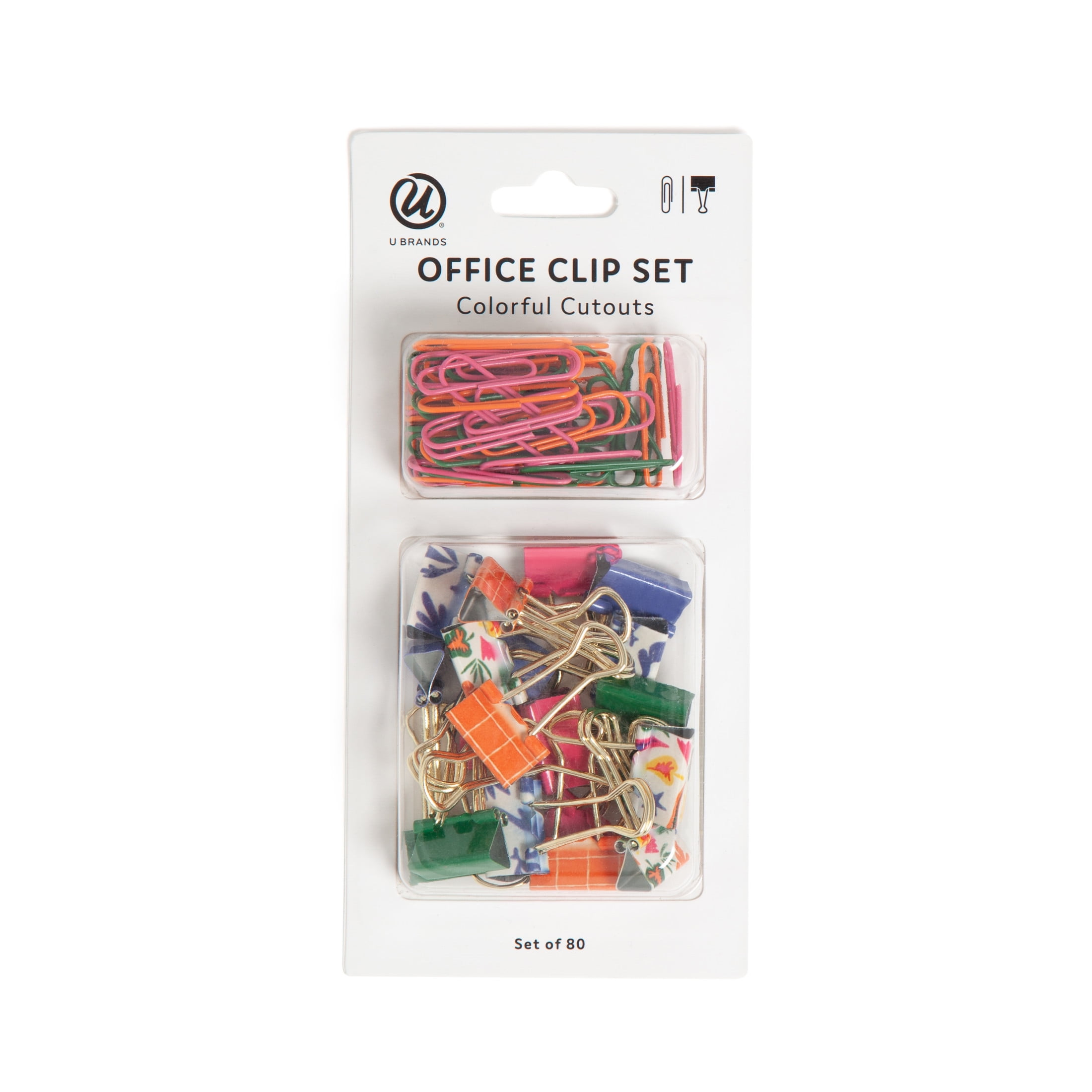 U Brands Office Accessory Kit, 80 Pieces, Multi-Color, Stationery Set ...