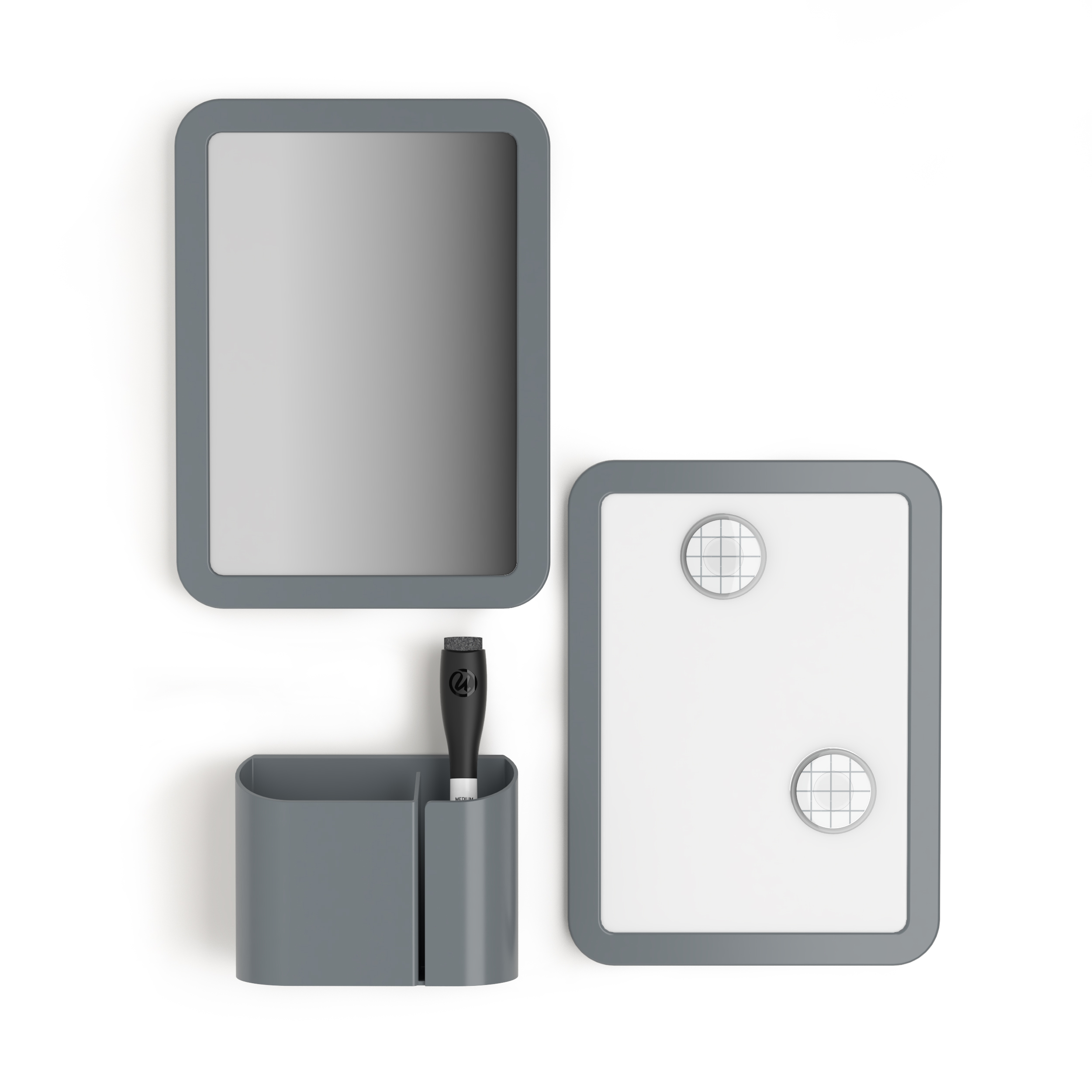 U Brands Plastic Locker Kit with Accessories, Gray, 6 Piece Set, 4142U ...