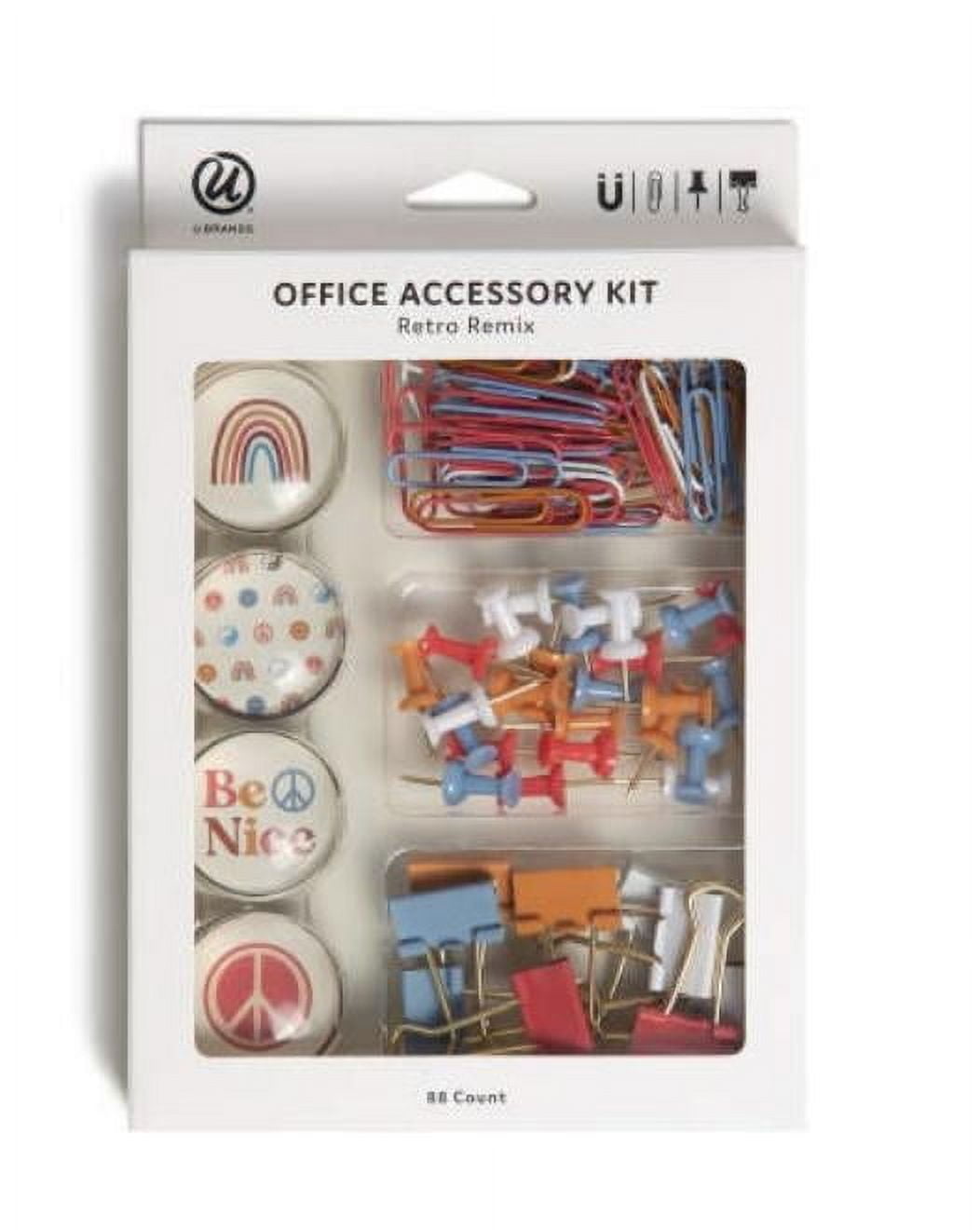 U Brands Retro Remix Office Accessory Kit, 88-Count - Walmart.com