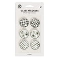 U Brands Round Glass Magnets, Black and White Inked Impressions Design ...