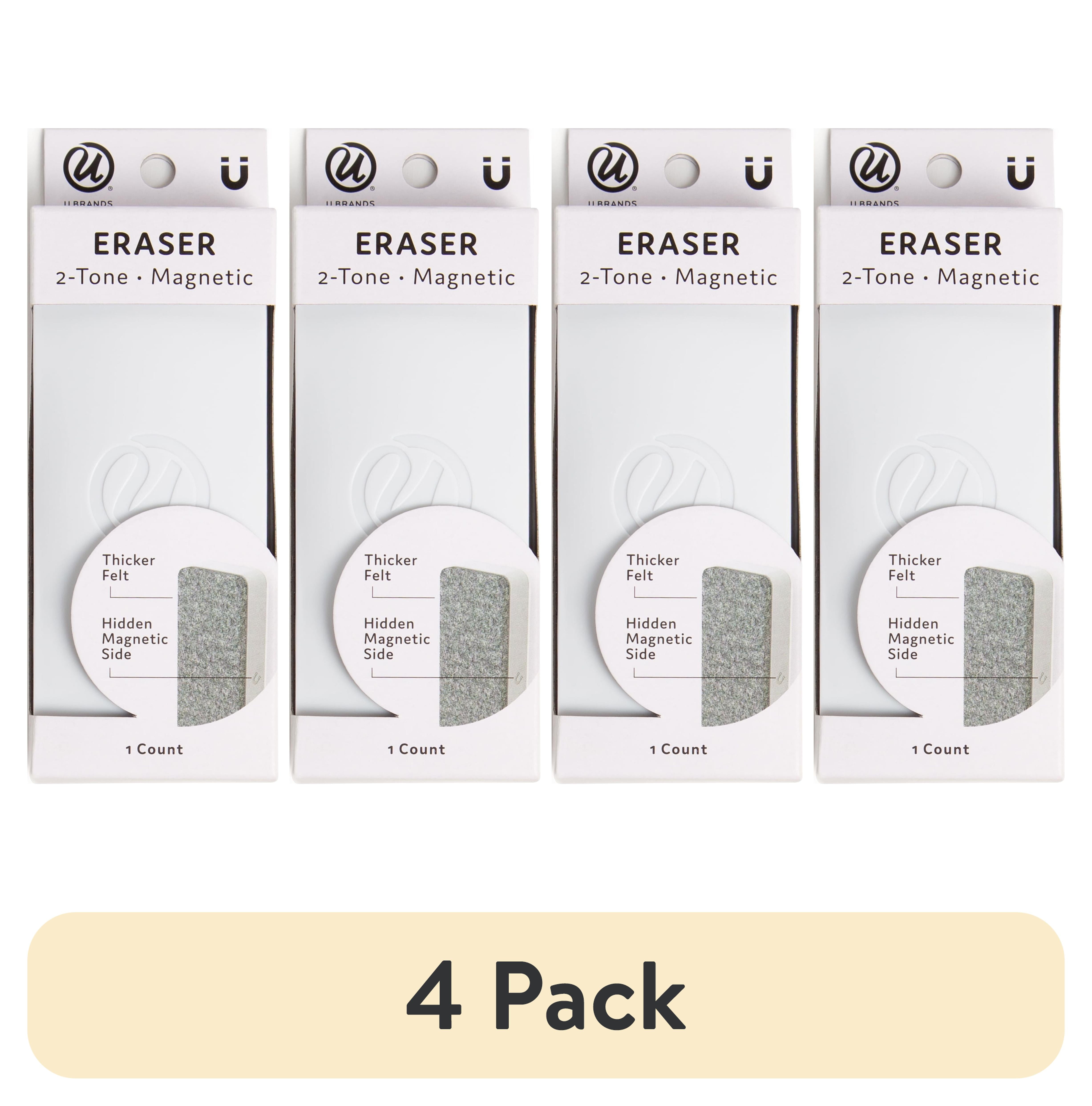 (4 pack) U Brands Side Magnetic Dry Erase Board Block Eraser, Thick ...