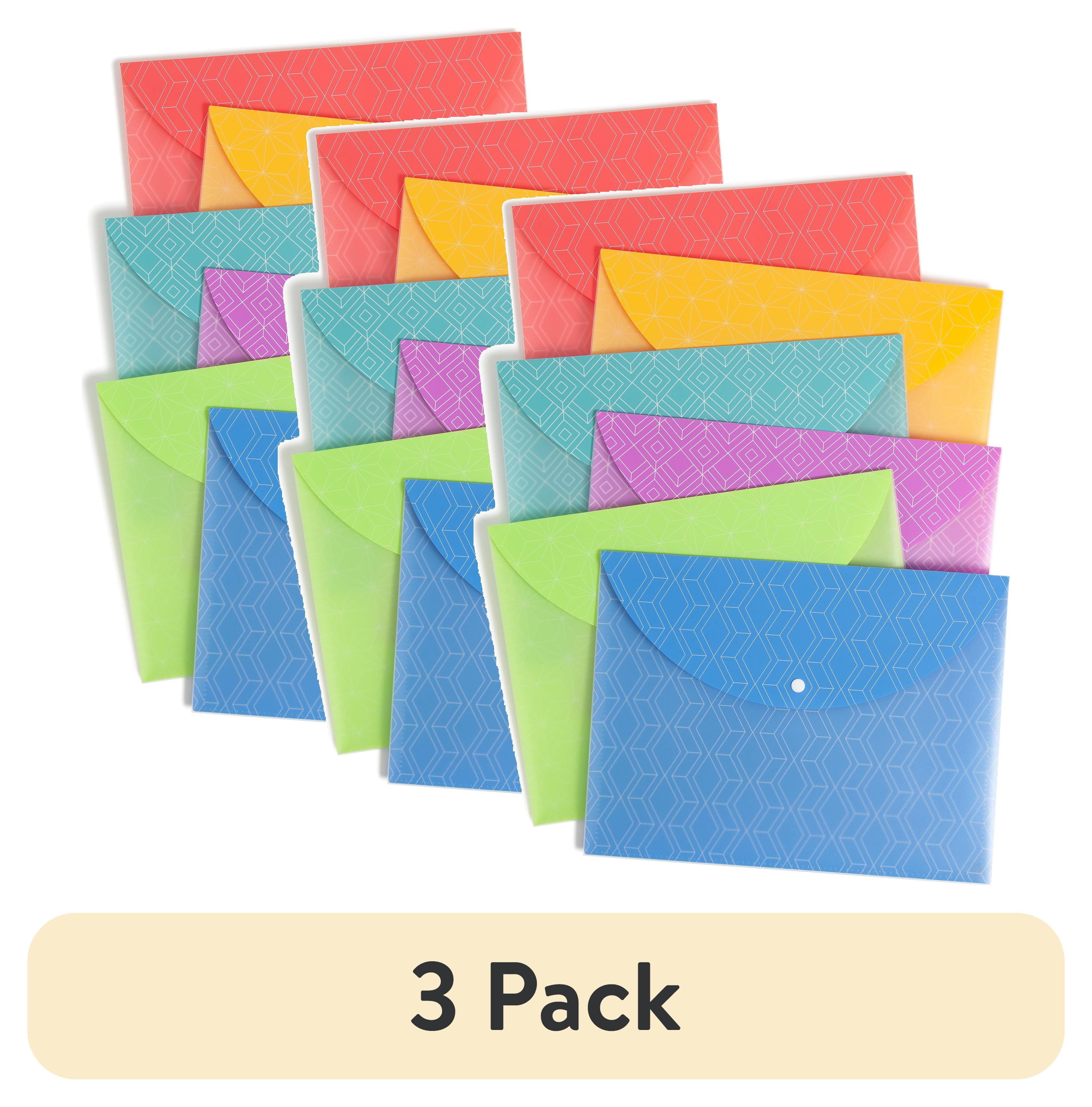 (3 pack) U Brands Single Pocket Poly Document Holders, 6 Count, Snap ...
