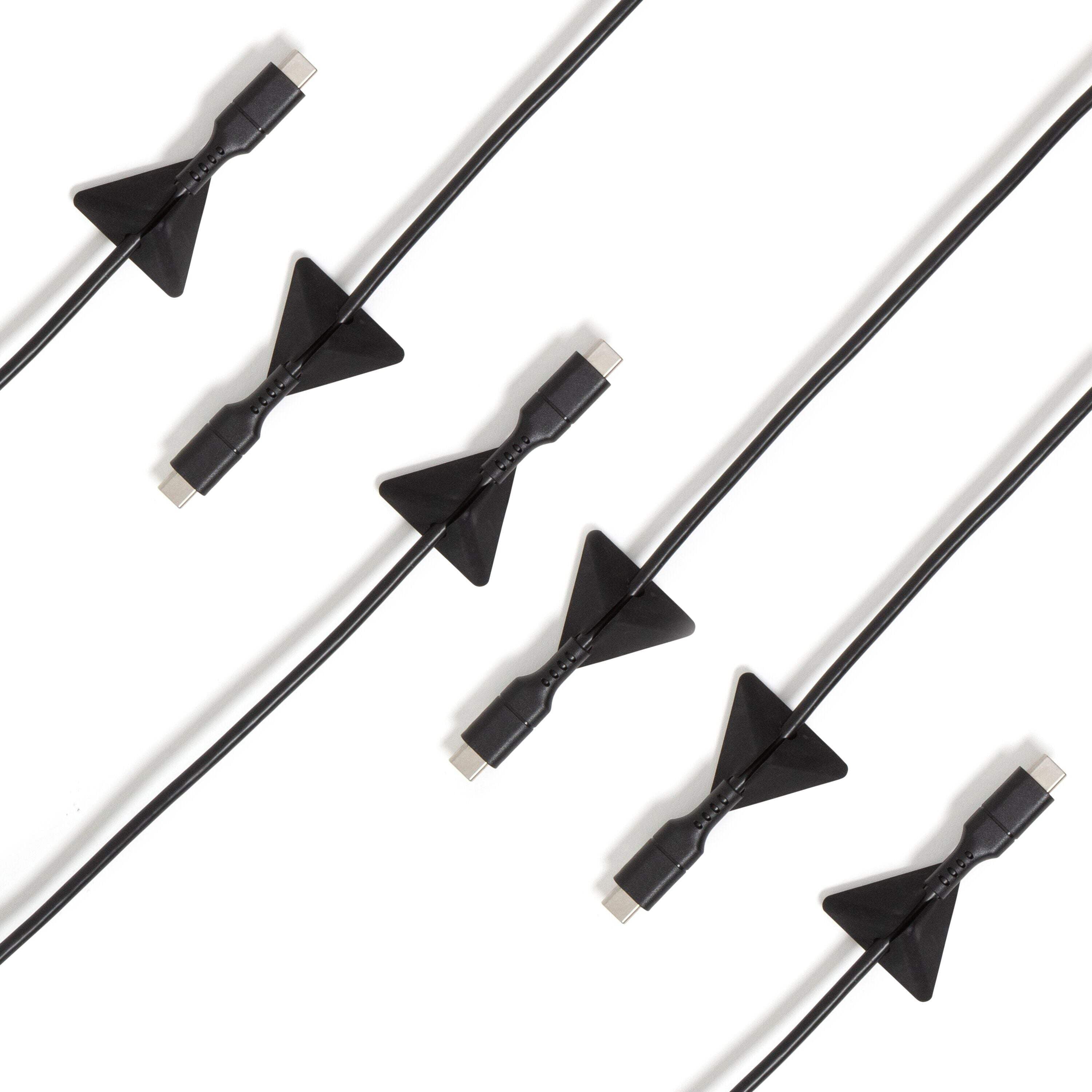 U Brands Adhesive Pyramid Cord Organizers, Set of 12 Cable Clips for ...