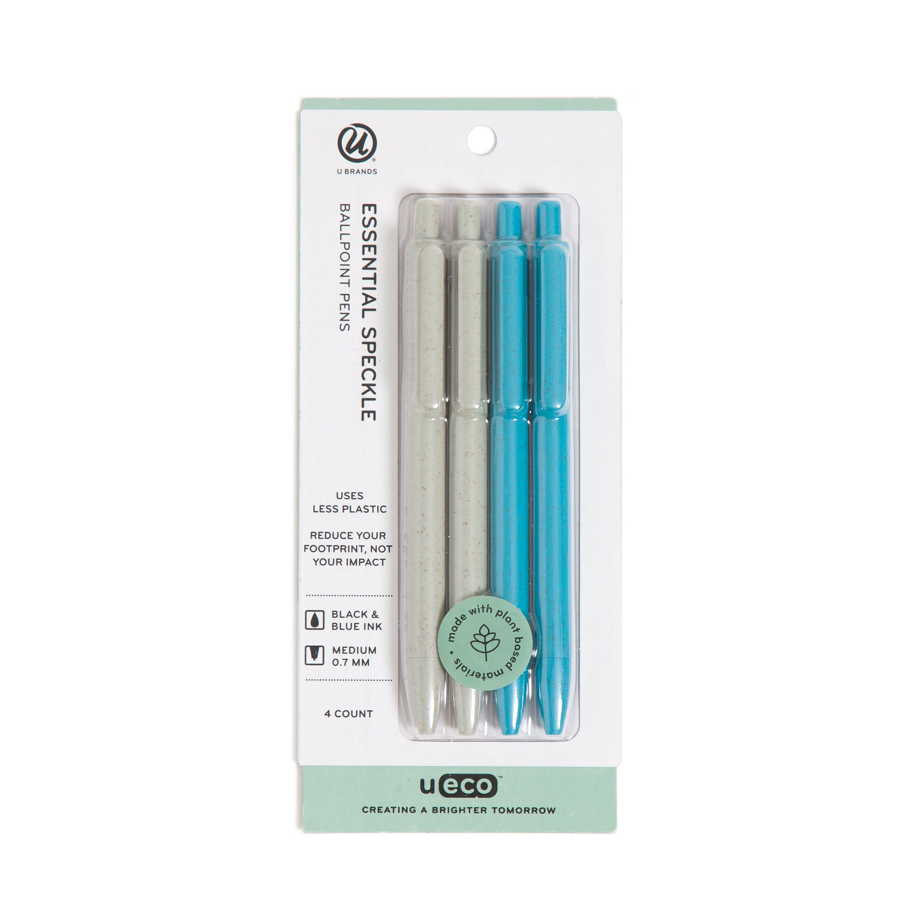 U Brands® U-Eco™ Ballpoint Pens, 4 Count, Retractable, Black and Blue ...
