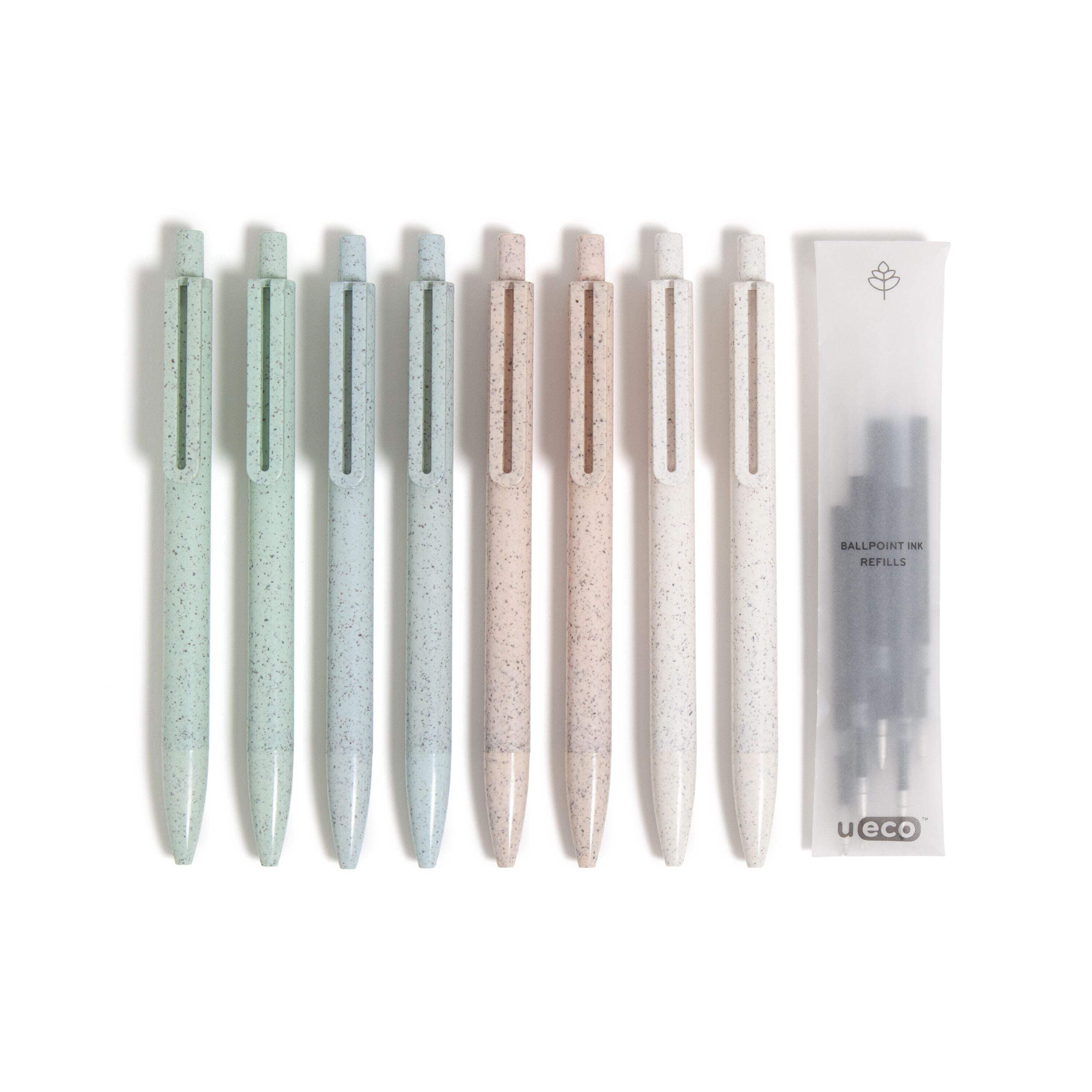 U Brands U-Eco Ballpoint Pens with Refills, 8 Count, Medium (0.7 mm ...