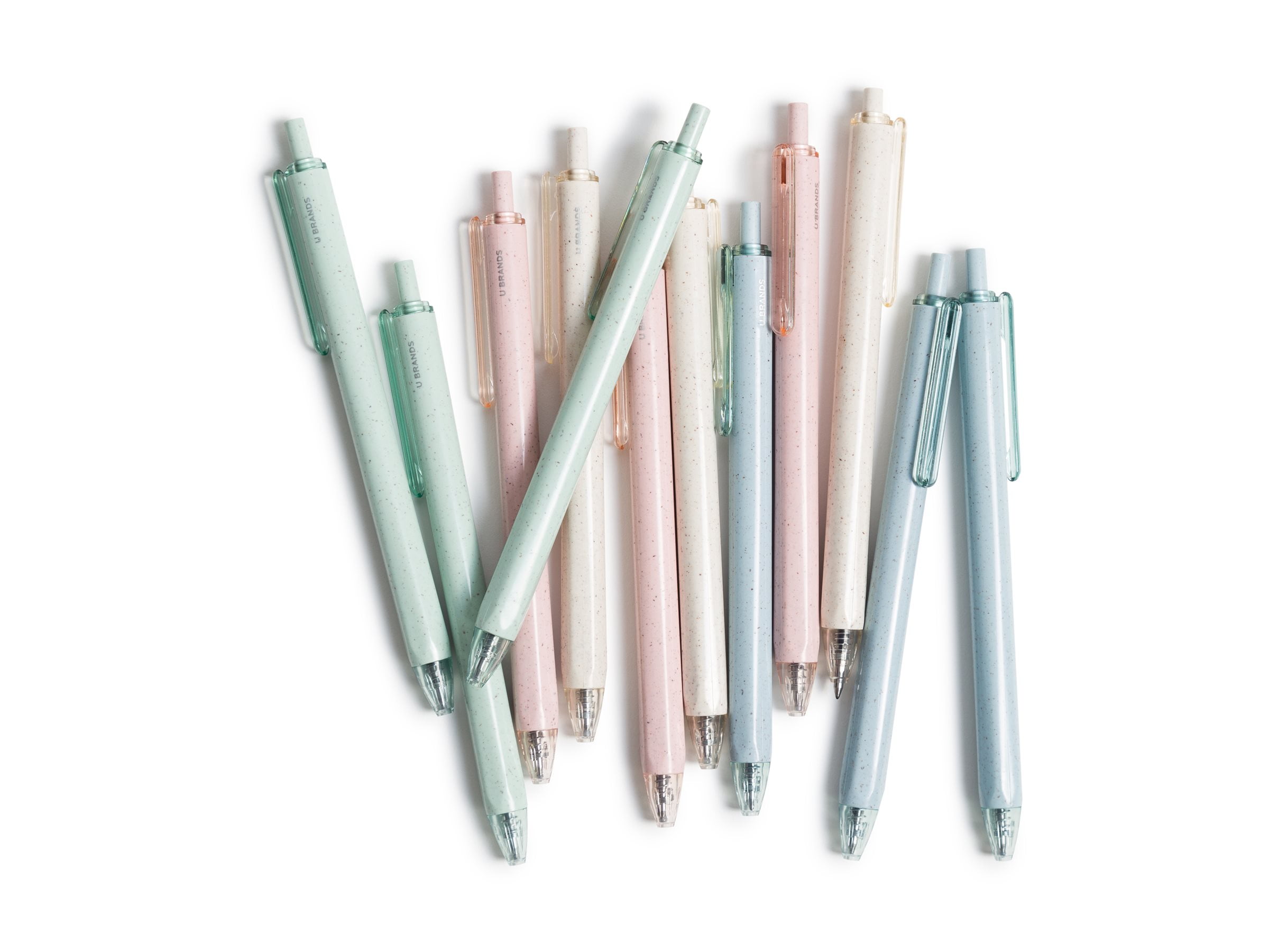 U Brands 12 Pack U-ECO Pastel Speckle Gel Click Pens, Colored Office ...