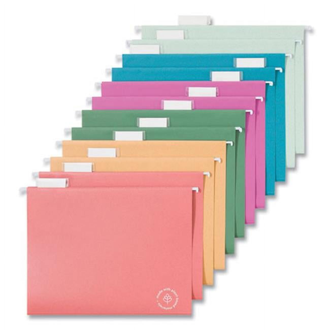 U Brands 6596U01-12 1/5-Cut Tabs Letter Size U-Eco Hanging File Folders ...