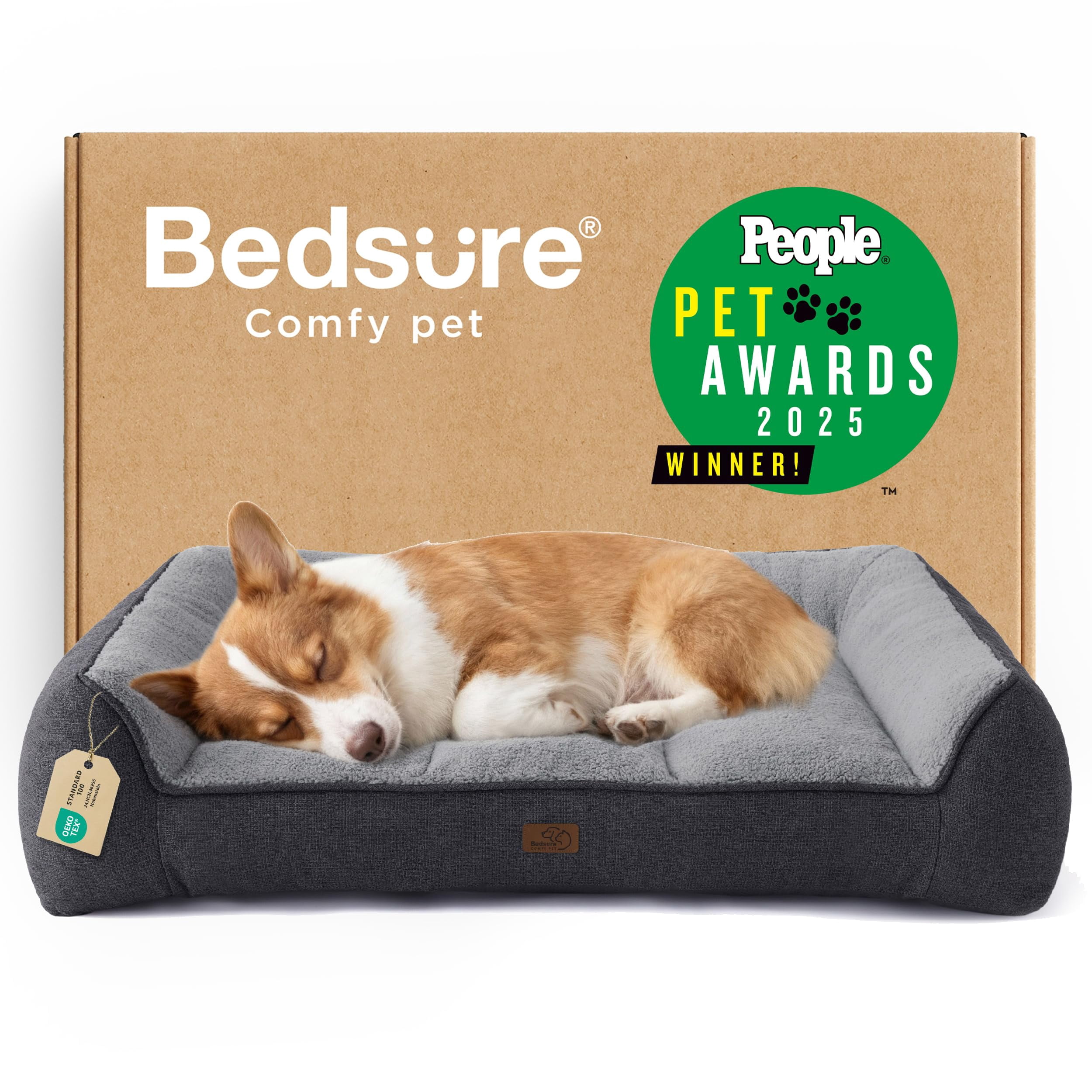 U By Bedsure SupportMax Orthopedic Dog Bed - Medium Size, Extra Thick ...