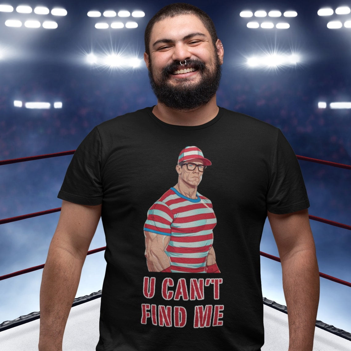 U Can't Find Me - funny nostalgic wrestling shirt, unisex, Waldo Cena ...