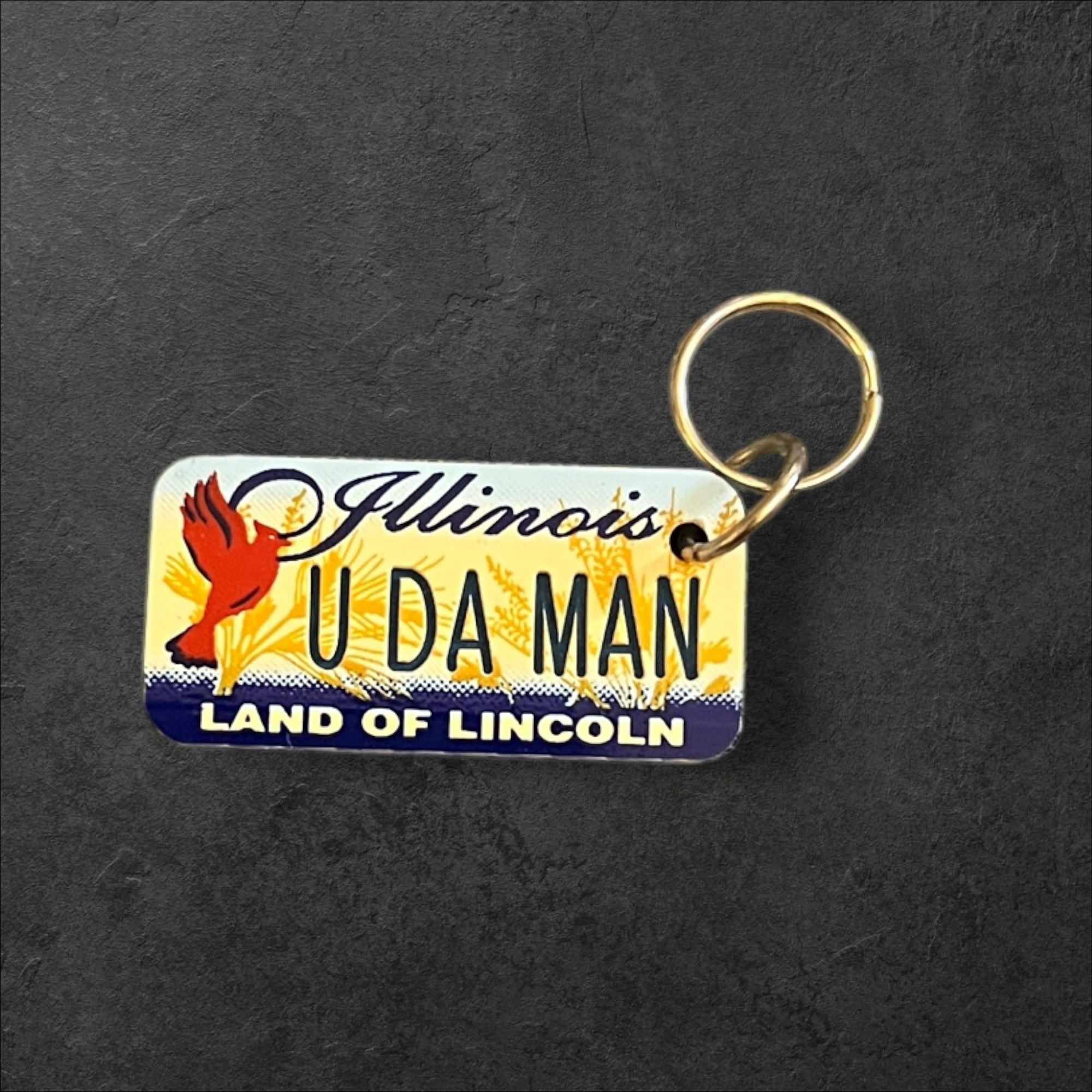 U DA MAN Name Keychain License Plate Illinois Land of Lincoln Great ...