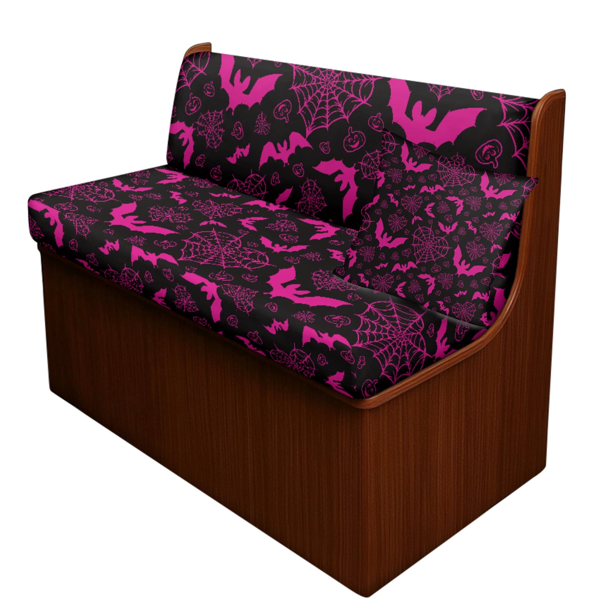 FOR U DESIGNS Bat Spider Web Pink Pattern 3 pcs RV Dinette Cushion ...