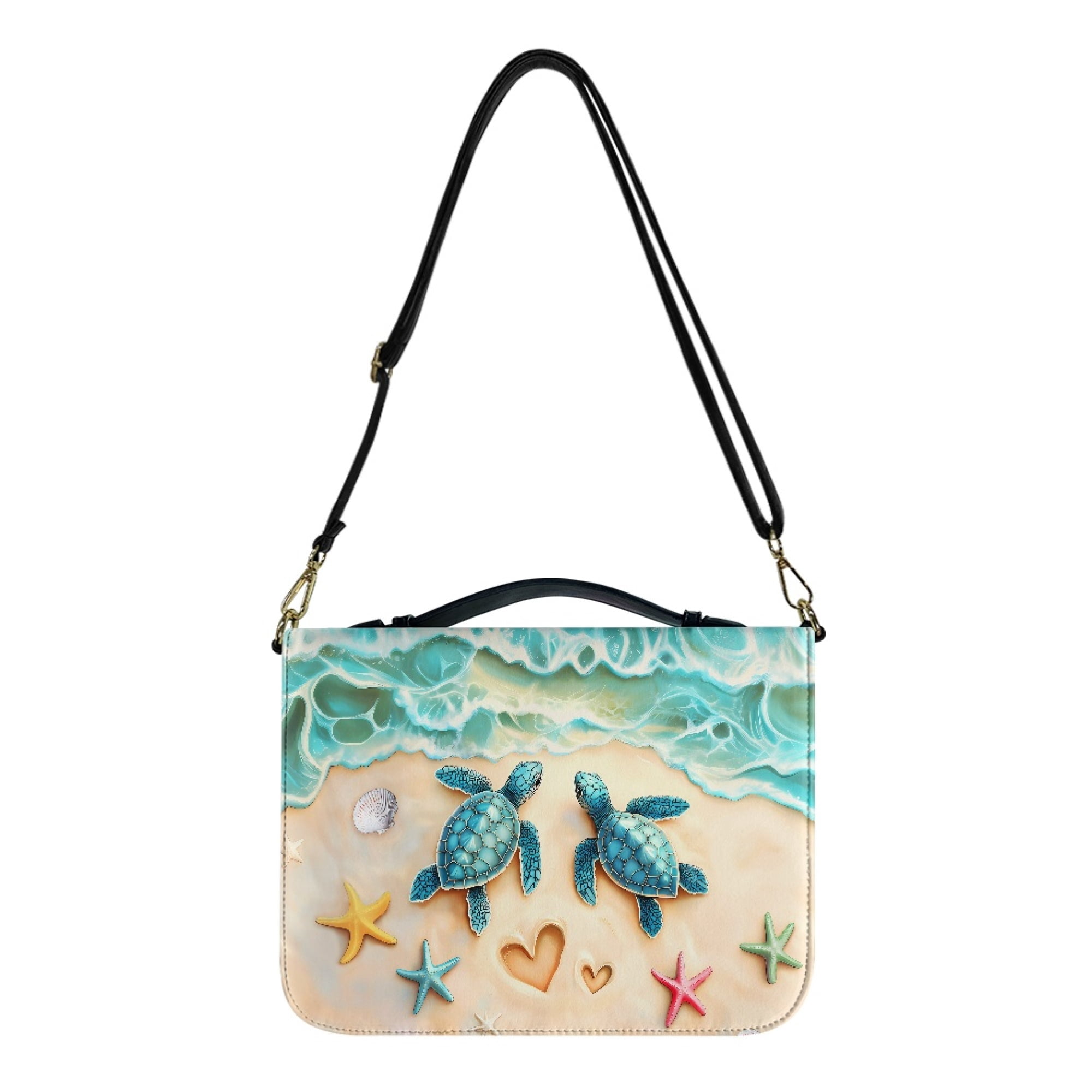 FOR U DESIGNS Beach Turtle Starfish Print Bible Case Faux Leather ...