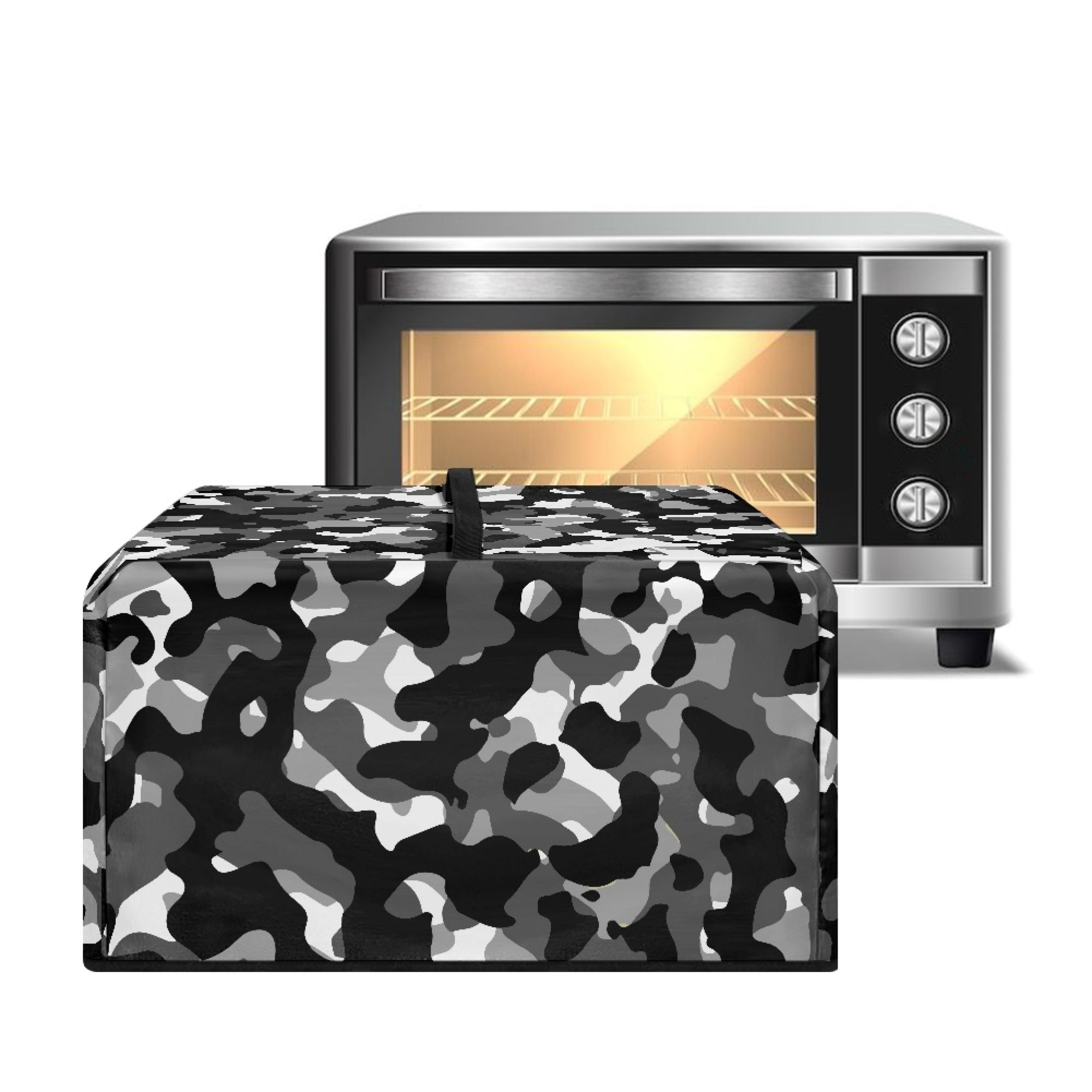 FOR U DESIGNS Black Marble Print Microwave Oven Dust Cover Uv ...