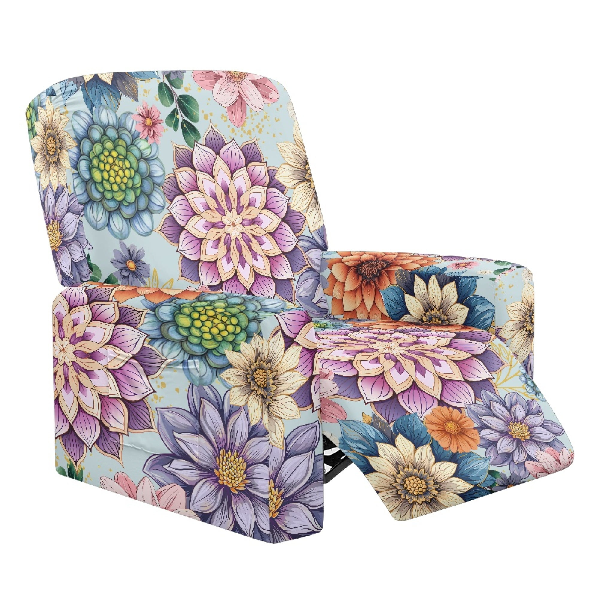FOR U DESIGNS Boho Mandala Floral Pattern Recliner Chair Covers with ...