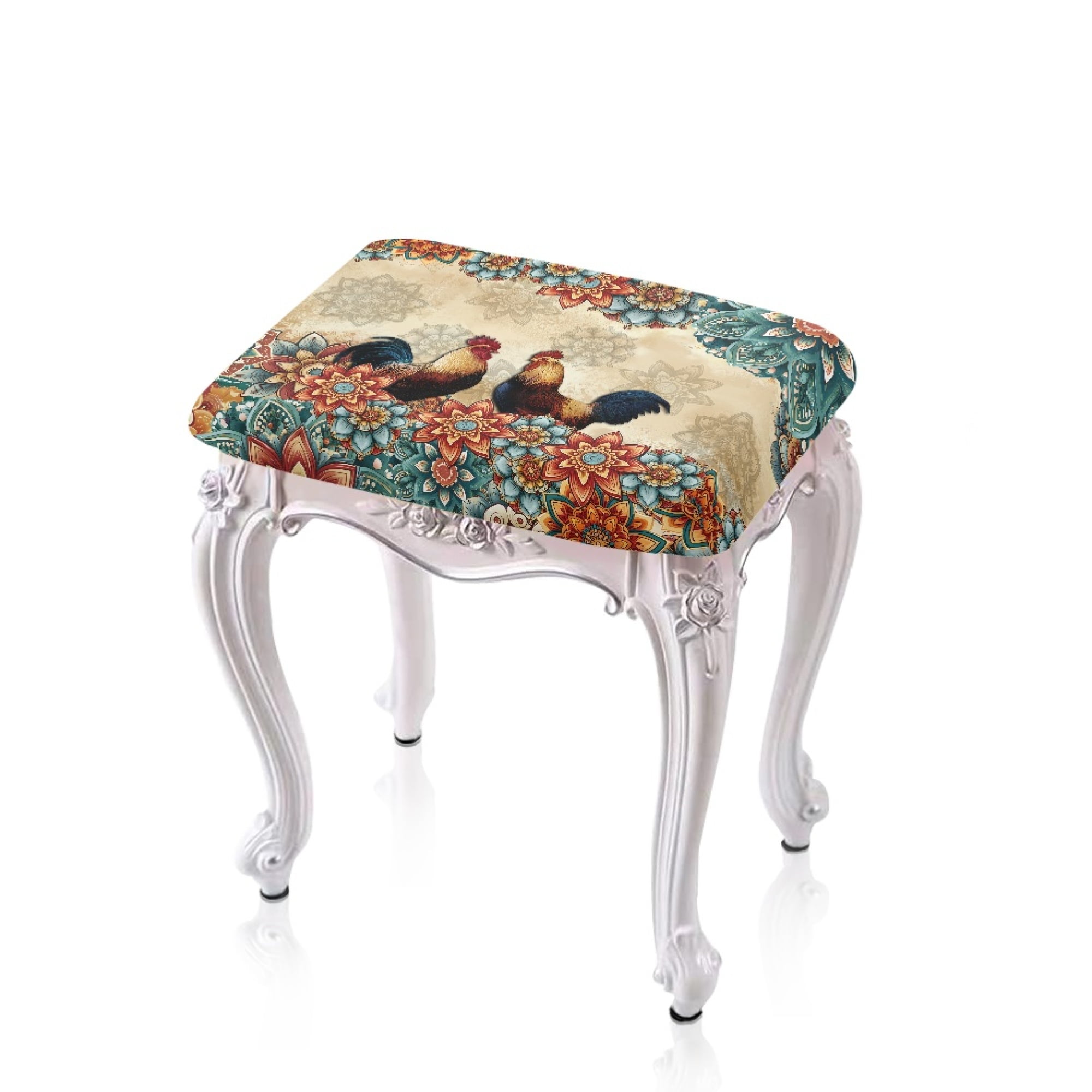 FOR U DESIGNS Boho Mandala Rooster Chicken Pattern Stool Covers ...