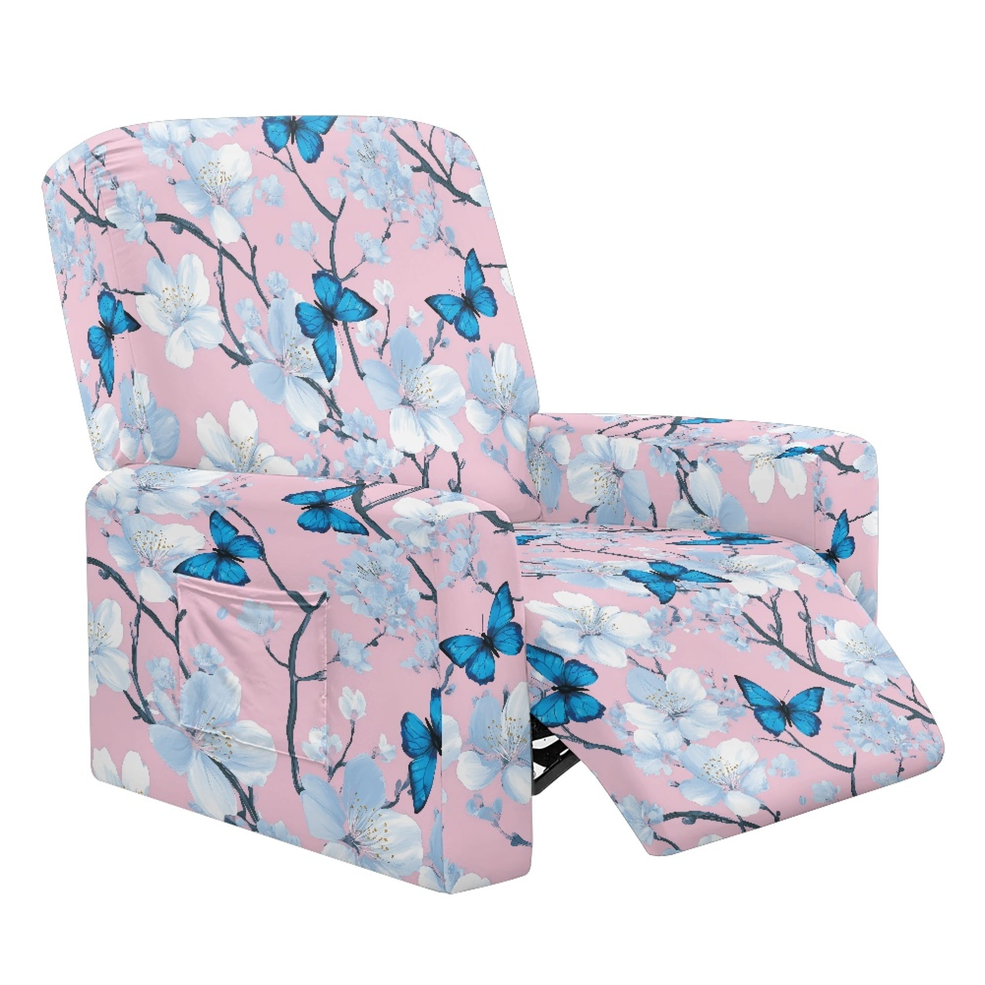 FOR U DESIGNS Butterfly Cherry Blossom Pattern Recliner Chair Covers ...