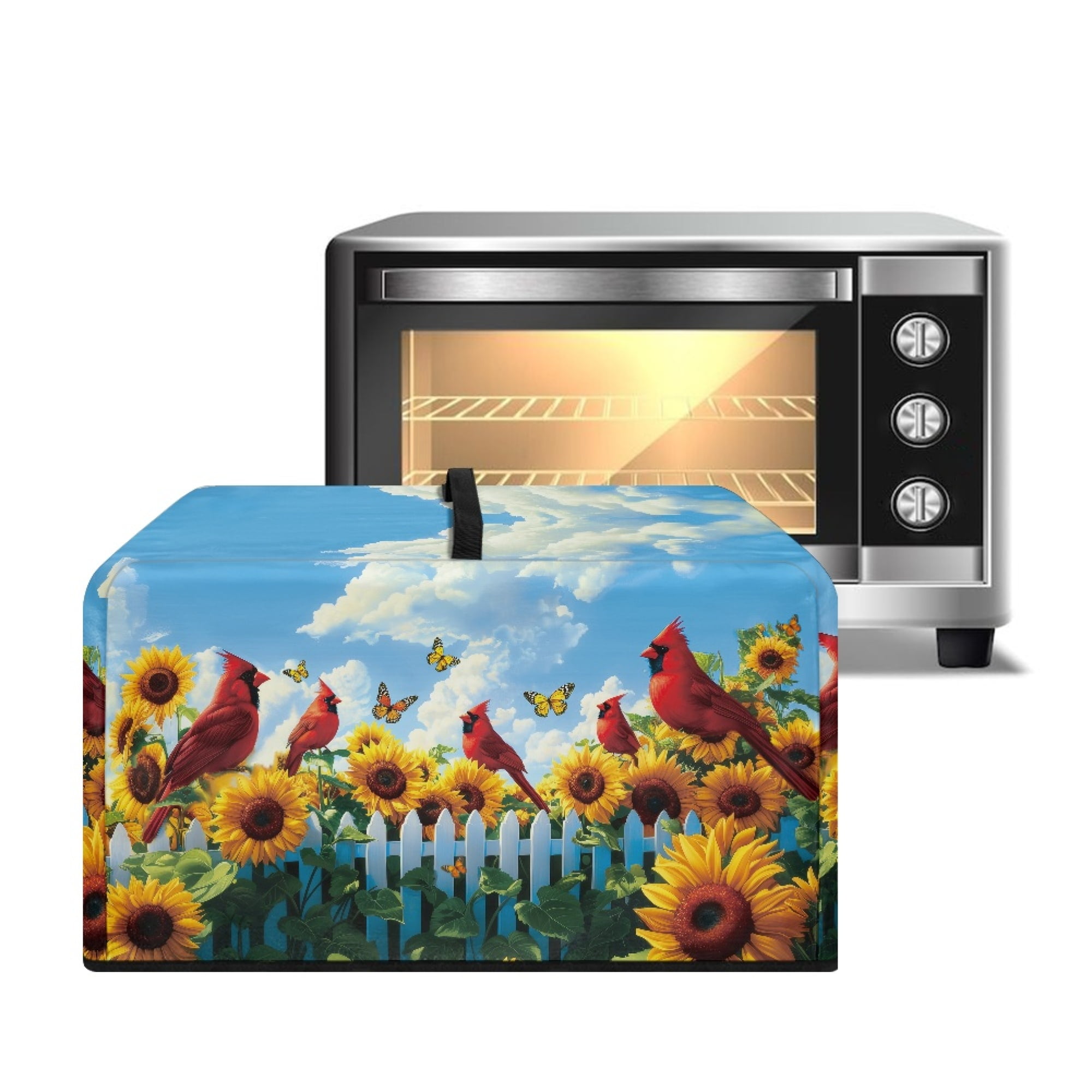 FOR U DESIGNS Cardinal Sunflower Pattern Microwave Oven Dust Cover ...