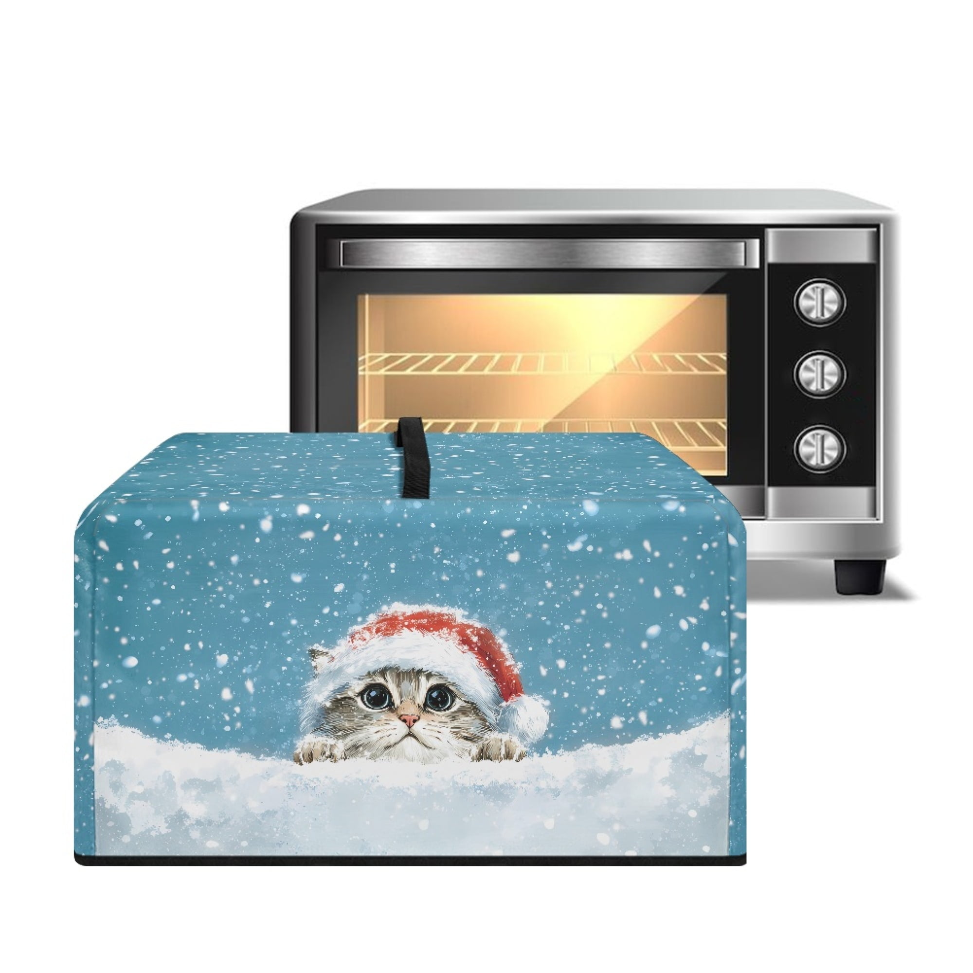 FOR U DESIGNS Cat Snow Pattern Microwave Oven Dust Cover Portable ...