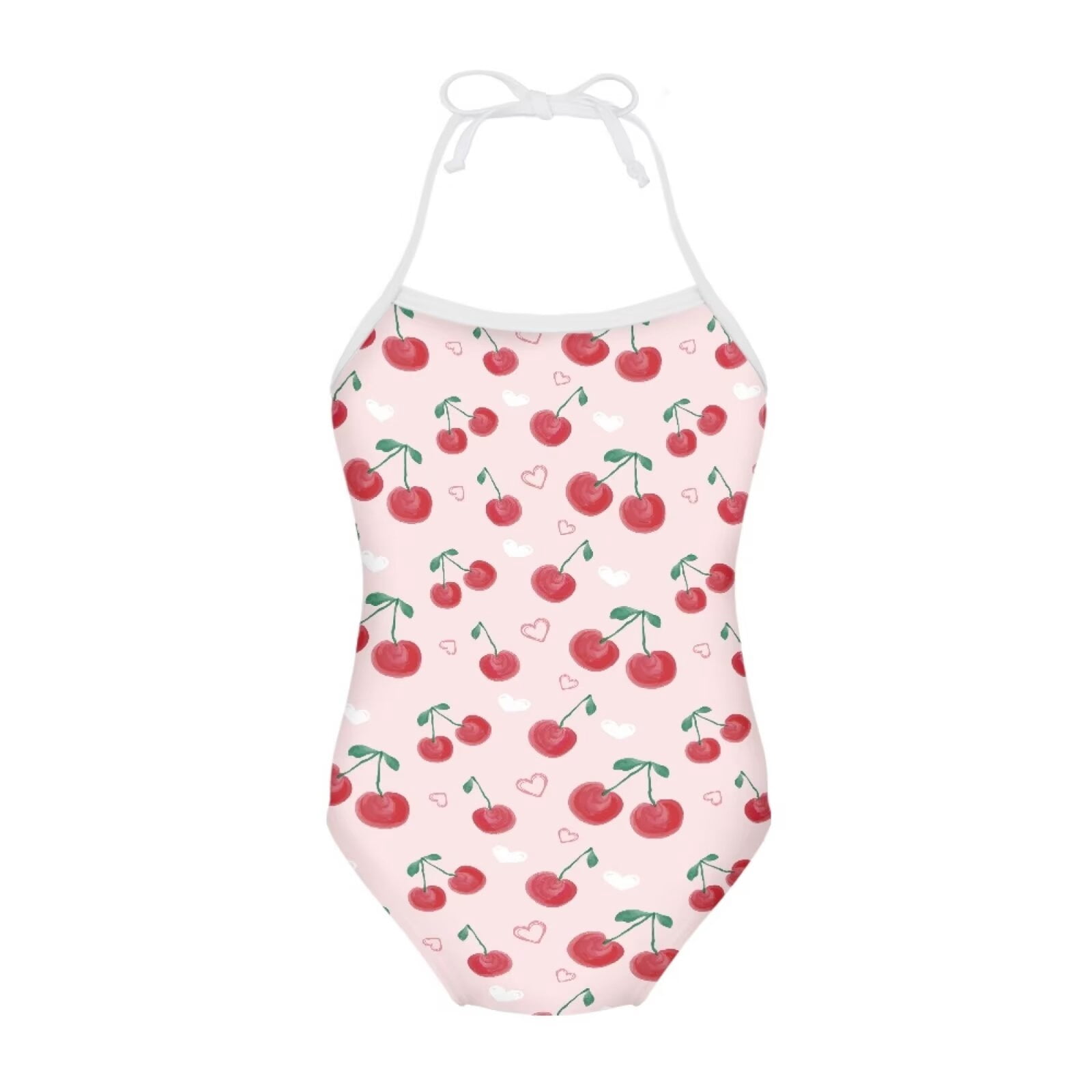 FOR U DESIGNS Cherry One Piece Bathing Suit Pink Juniors Kids Girls ...
